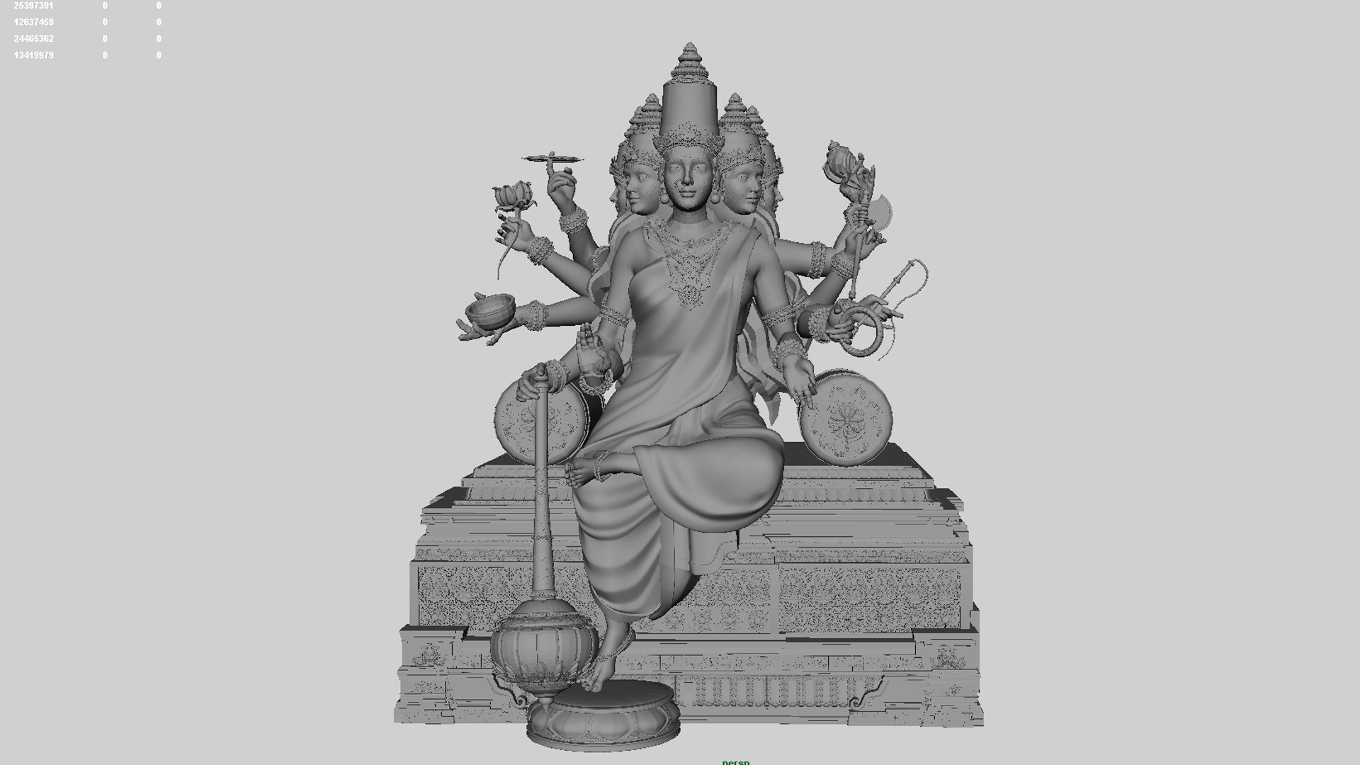 god gayathri devi 3d model 3D model | CGTrader