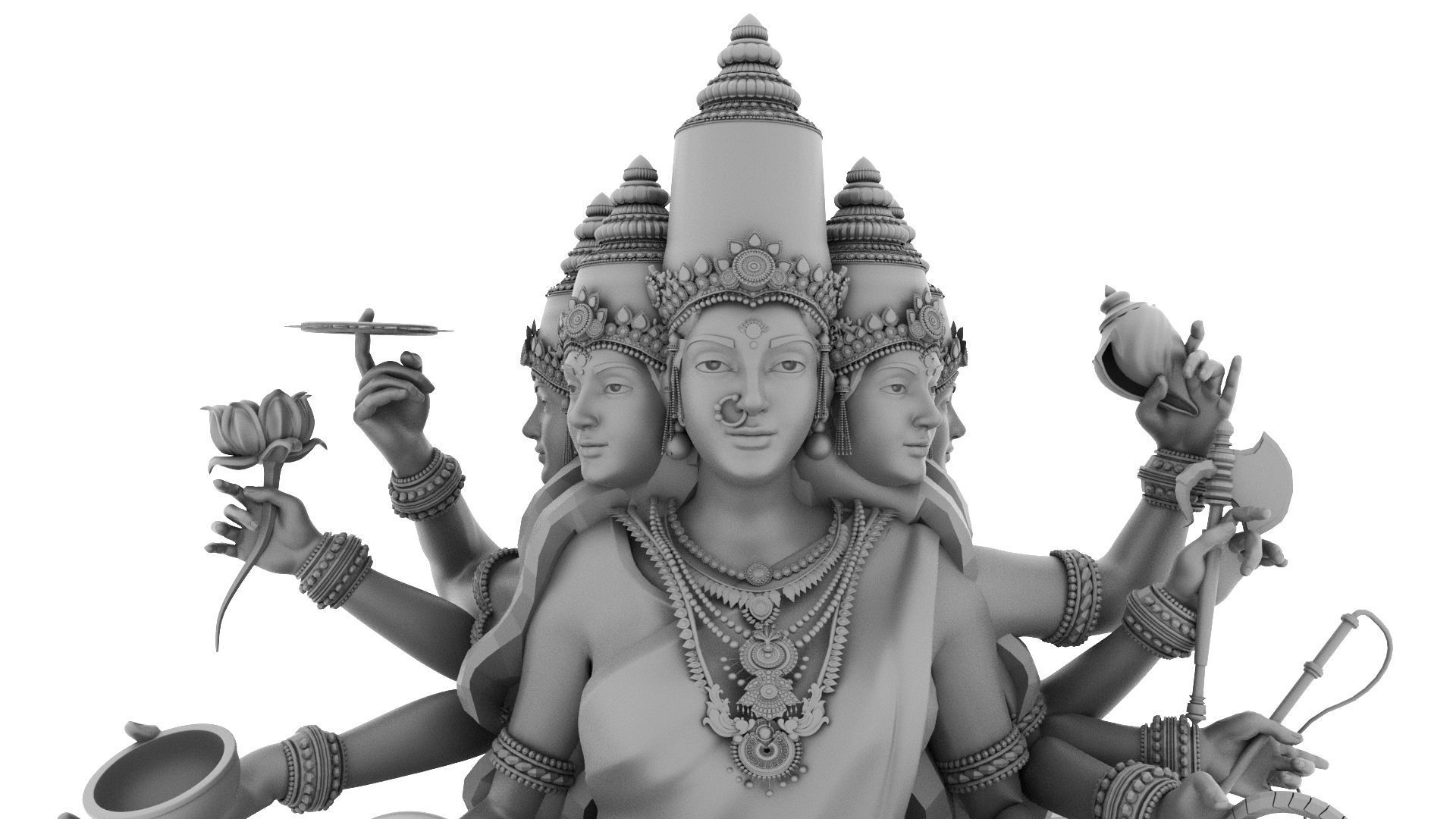 god gayathri devi 3d model 3D model | CGTrader