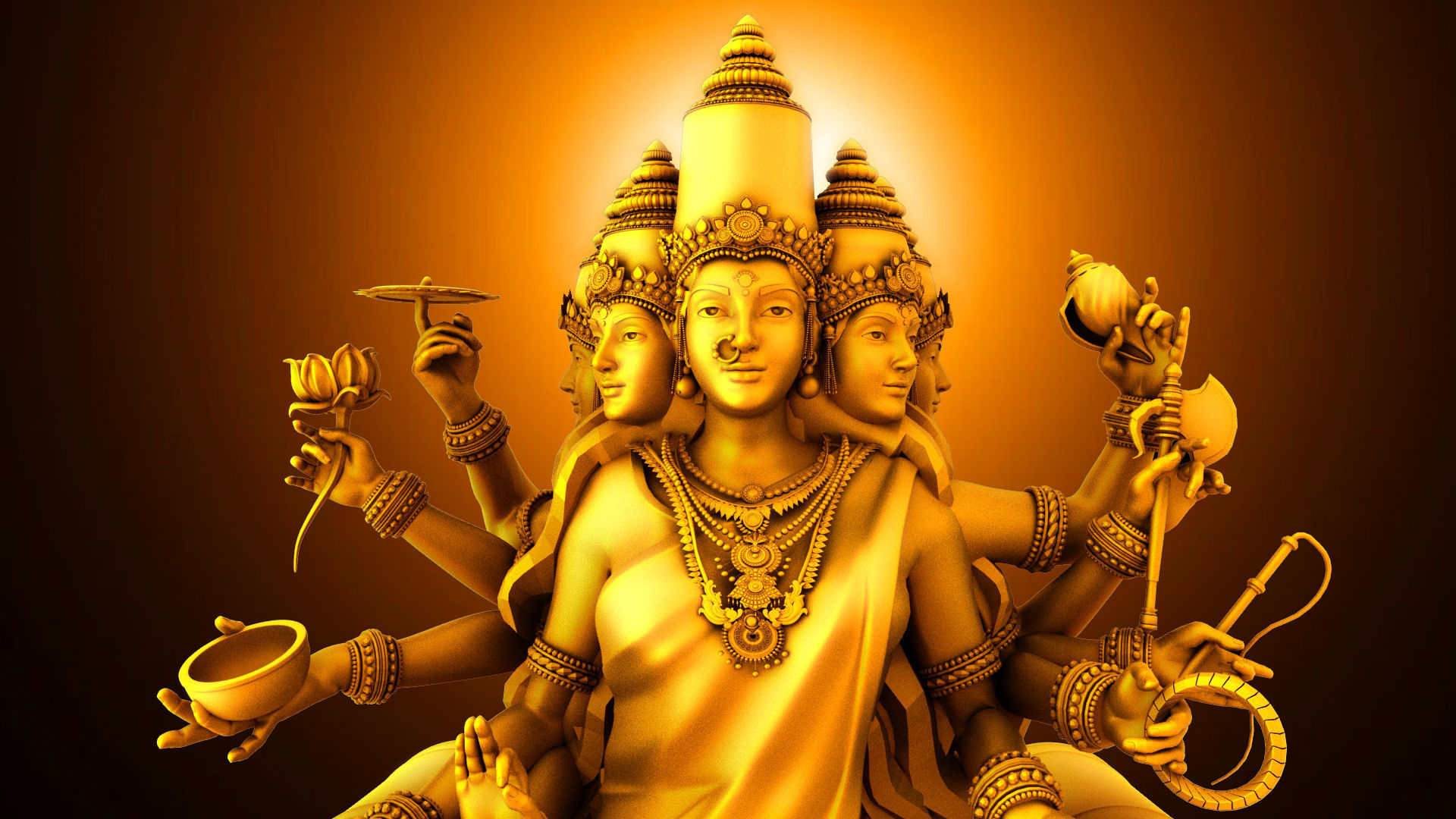 god gayathri devi 3d model 3D model | CGTrader