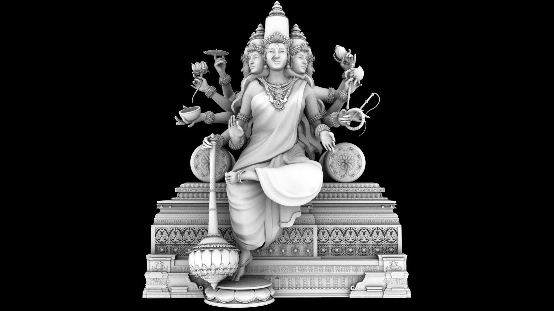 god gayathri devi 3d model 3D model | CGTrader