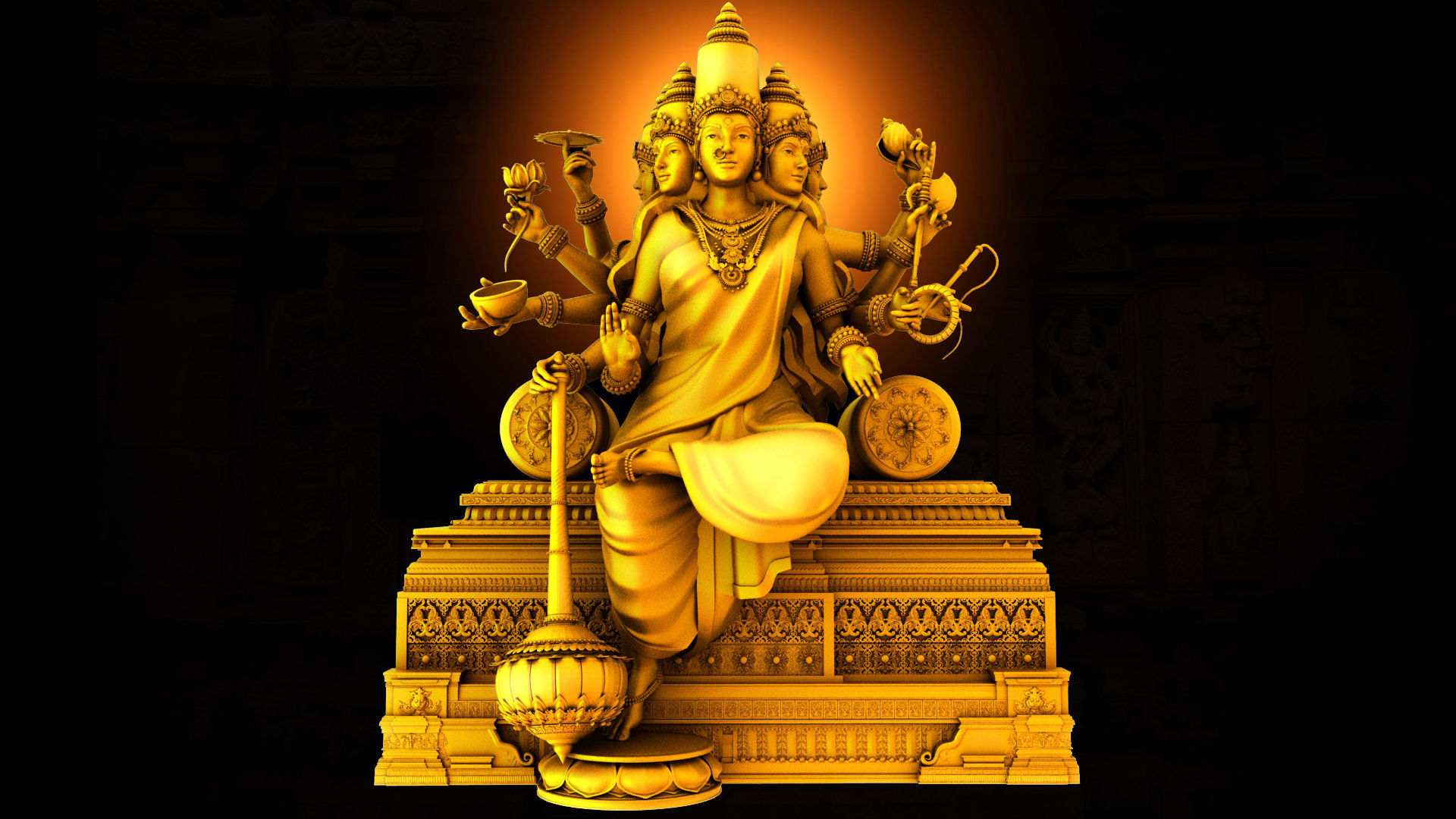 god gayathri devi 3d model 3D model | CGTrader