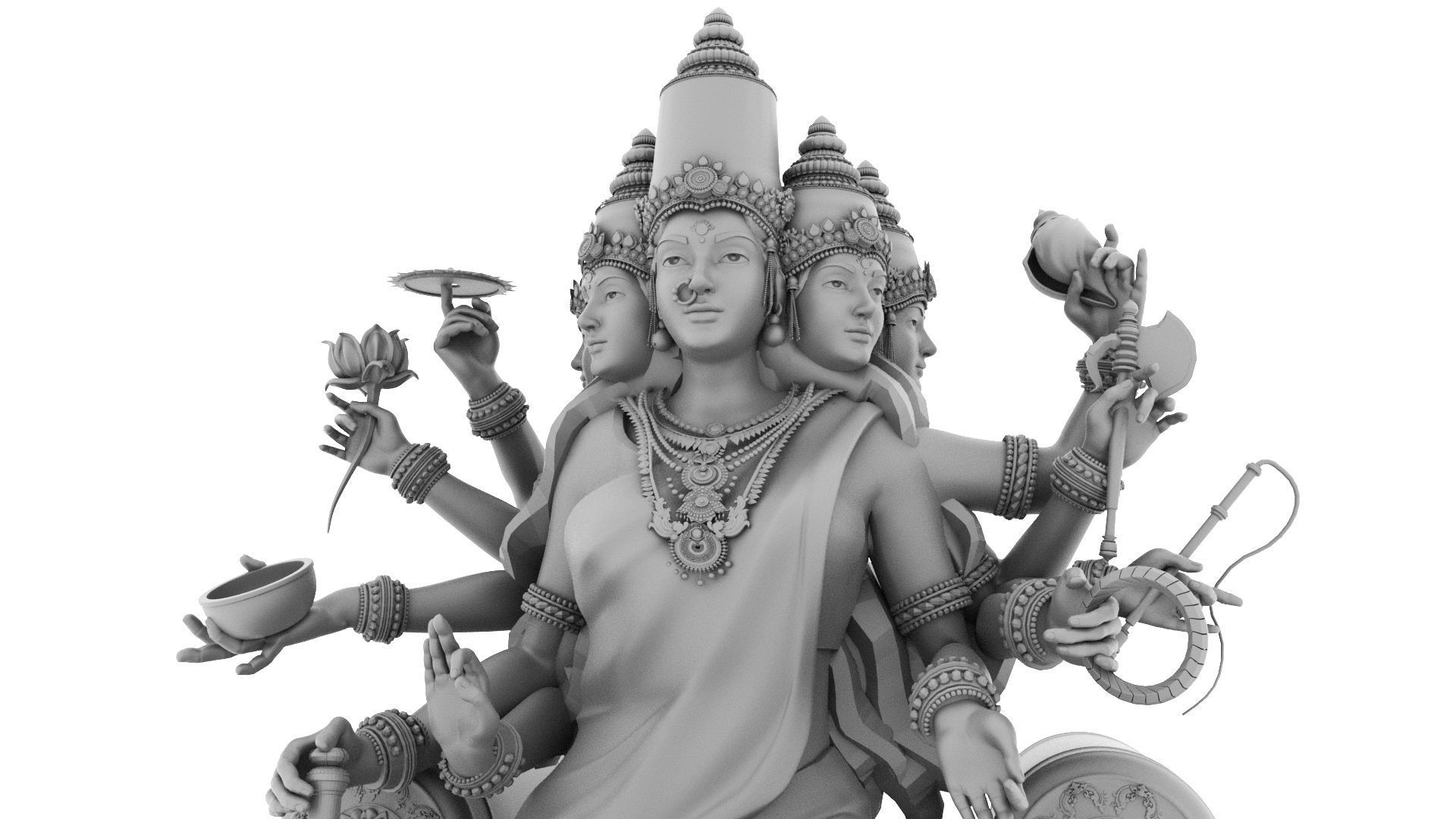 god gayathri devi 3d model 3D model | CGTrader