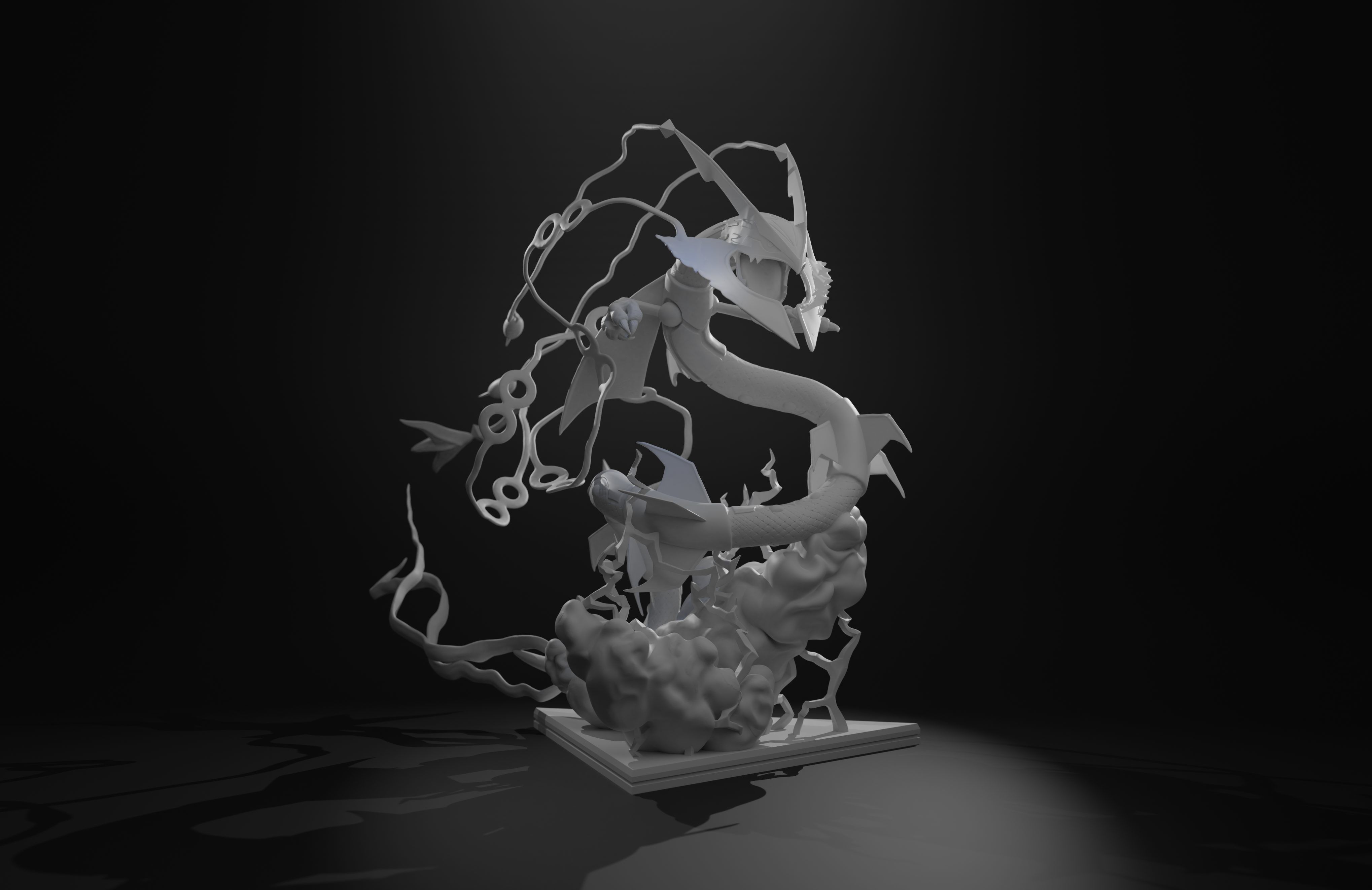 MEGA RAYQUAZA - 3D PRINTABLE POKEMON with cuts and as a whole 3D model ...