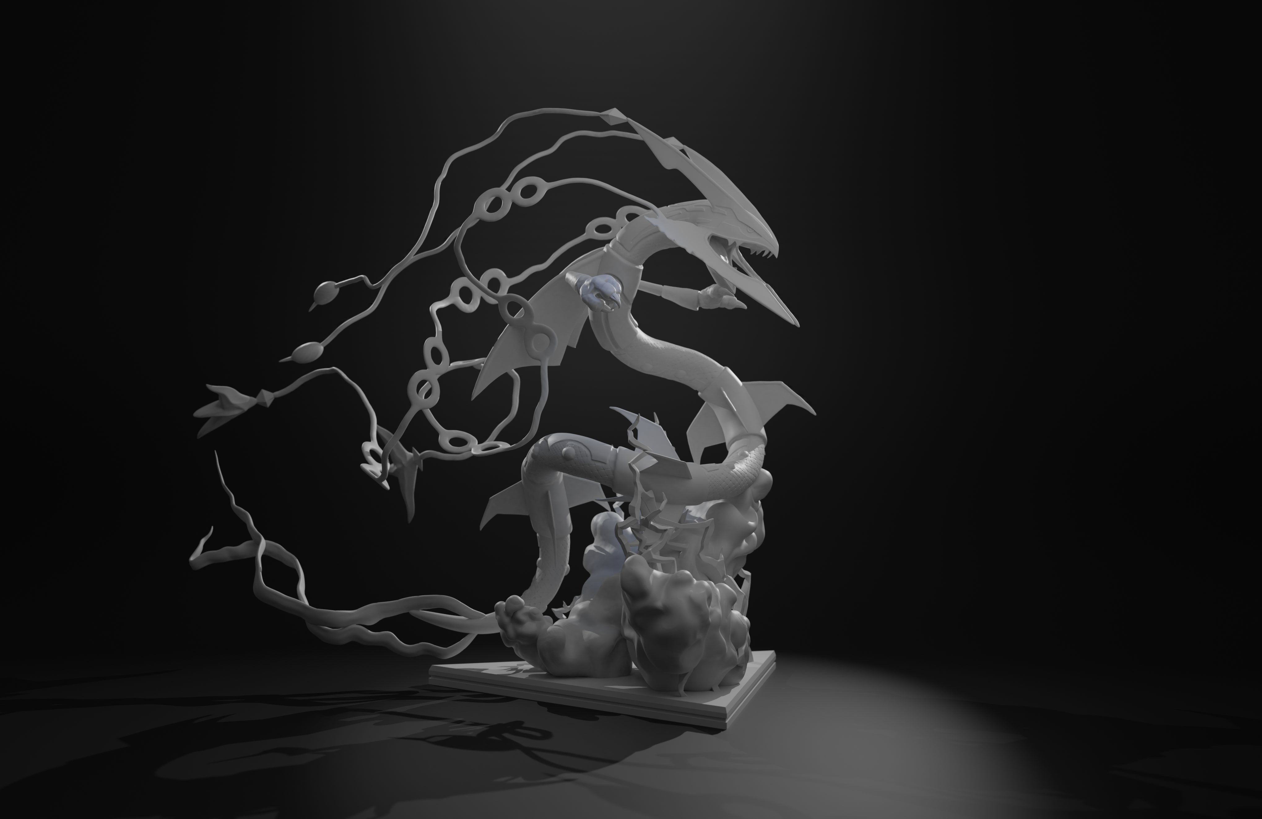 MEGA RAYQUAZA - 3D PRINTABLE POKEMON with cuts and as a whole 3D model ...