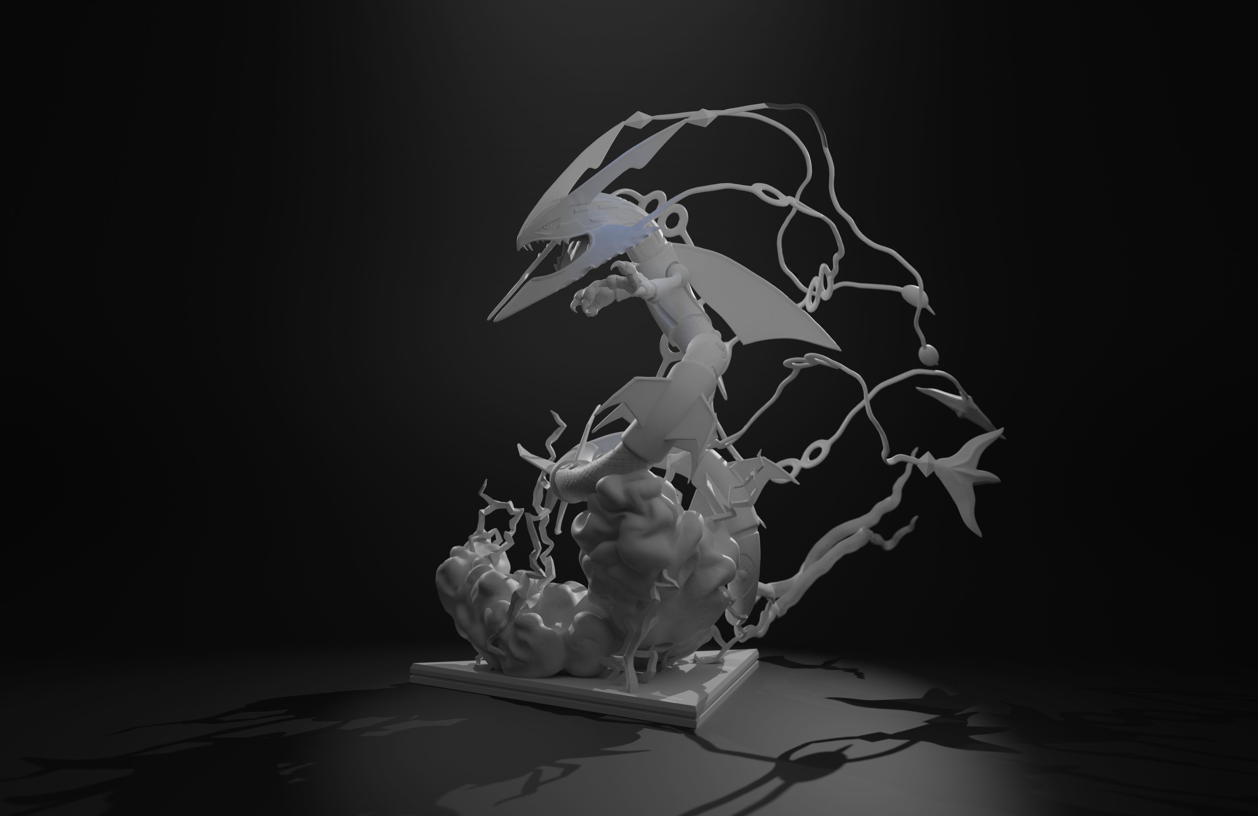MEGA RAYQUAZA - 3D PRINTABLE POKEMON with cuts and as a whole 3D model ...