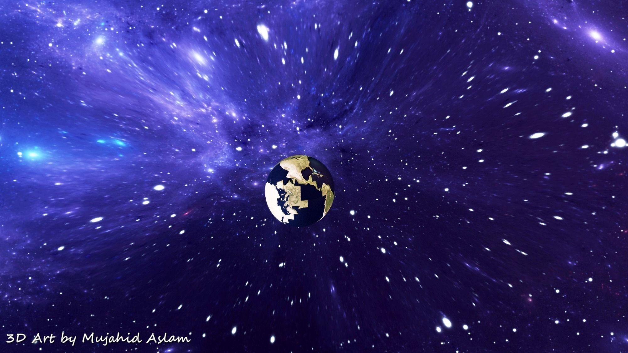 World 3D Model earth in space with stars 3D model animated rigged ...