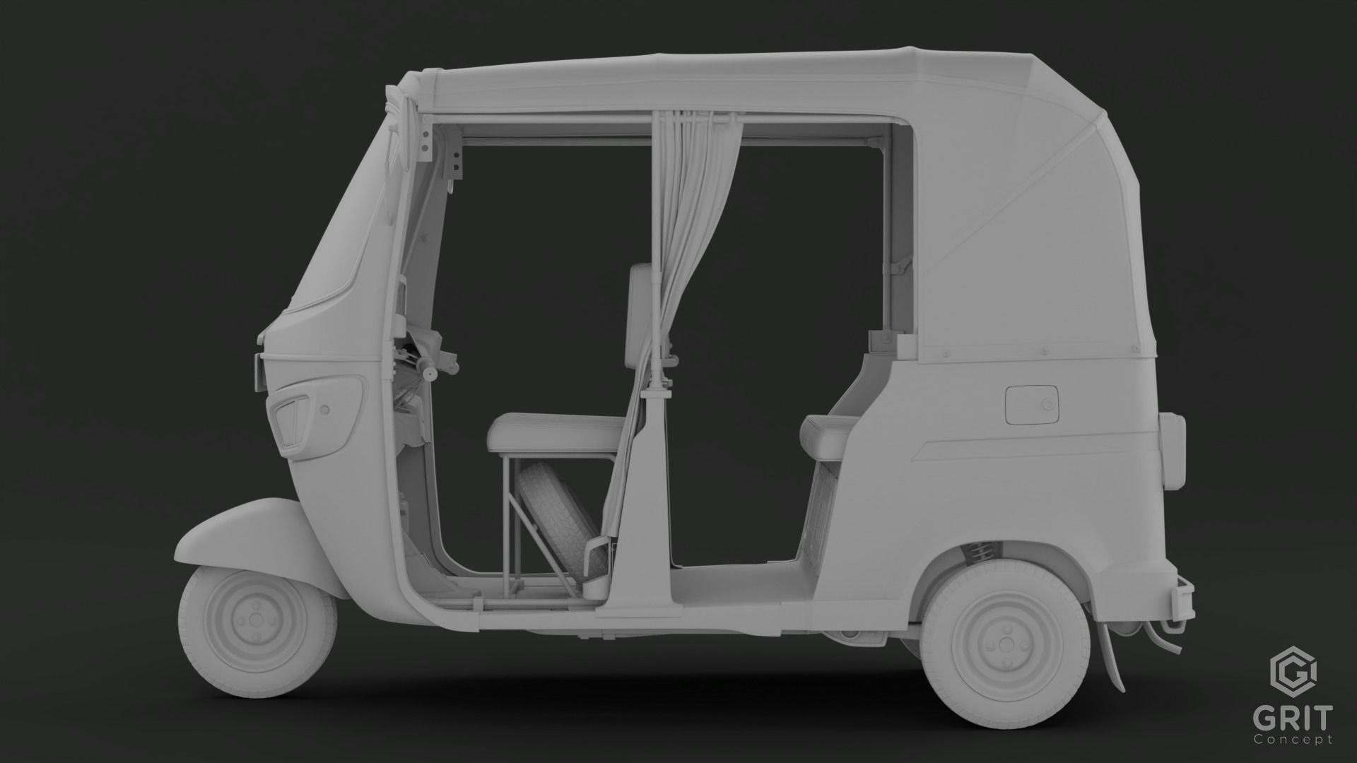 3D model TRICYCLE - RICKSHAW 3D MODEL VR / AR / low-poly | CGTrader