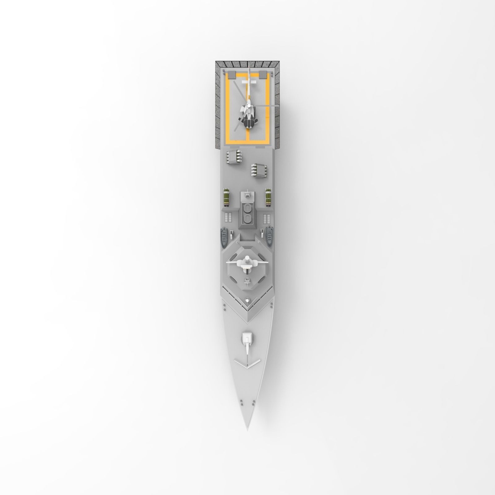 Fast destroyer ship 3D model | CGTrader