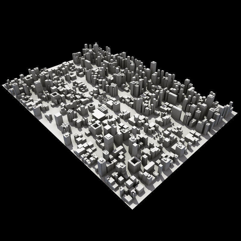Full textured big city 3D model | CGTrader