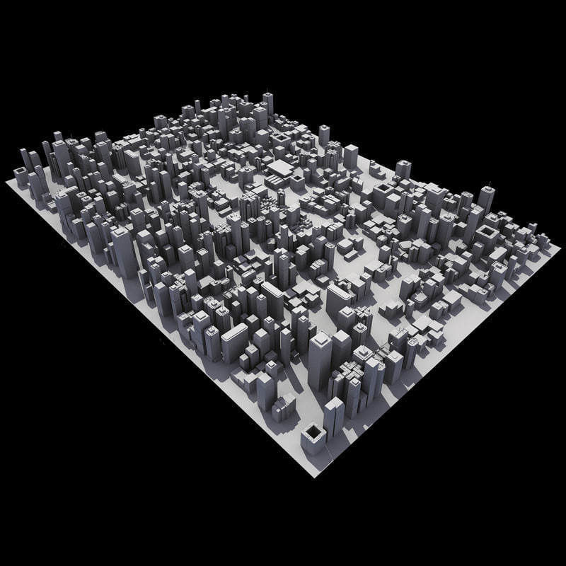 Full textured big city 3D model | CGTrader