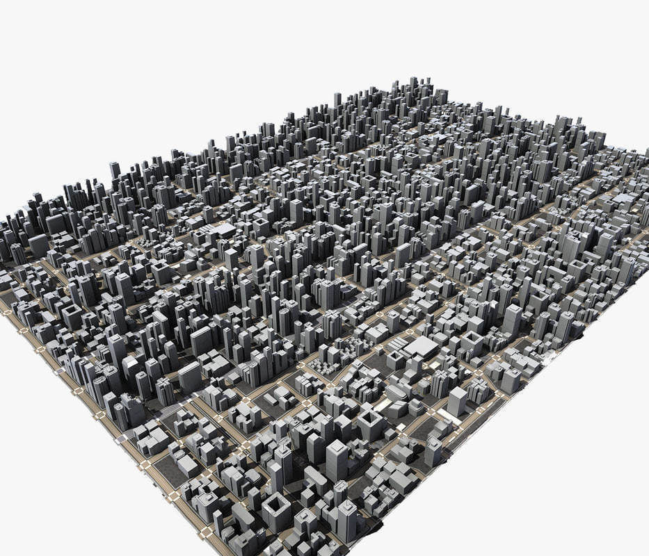 Full textured big city 3D model | CGTrader
