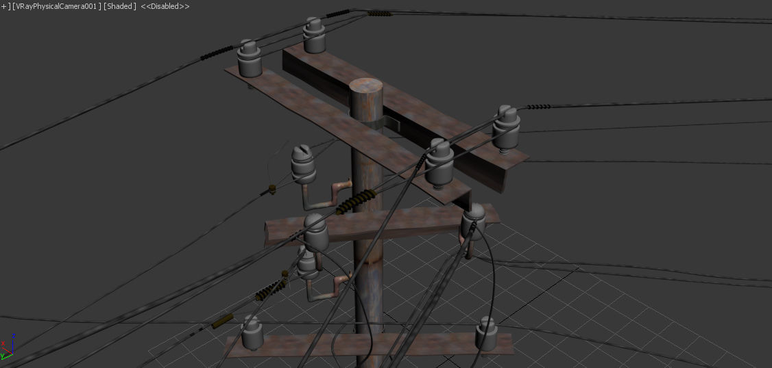 TowerCables power pole - power pole 3D model | CGTrader