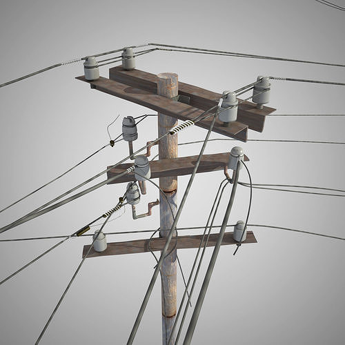 TowerCables power pole - power pole 3D model | CGTrader