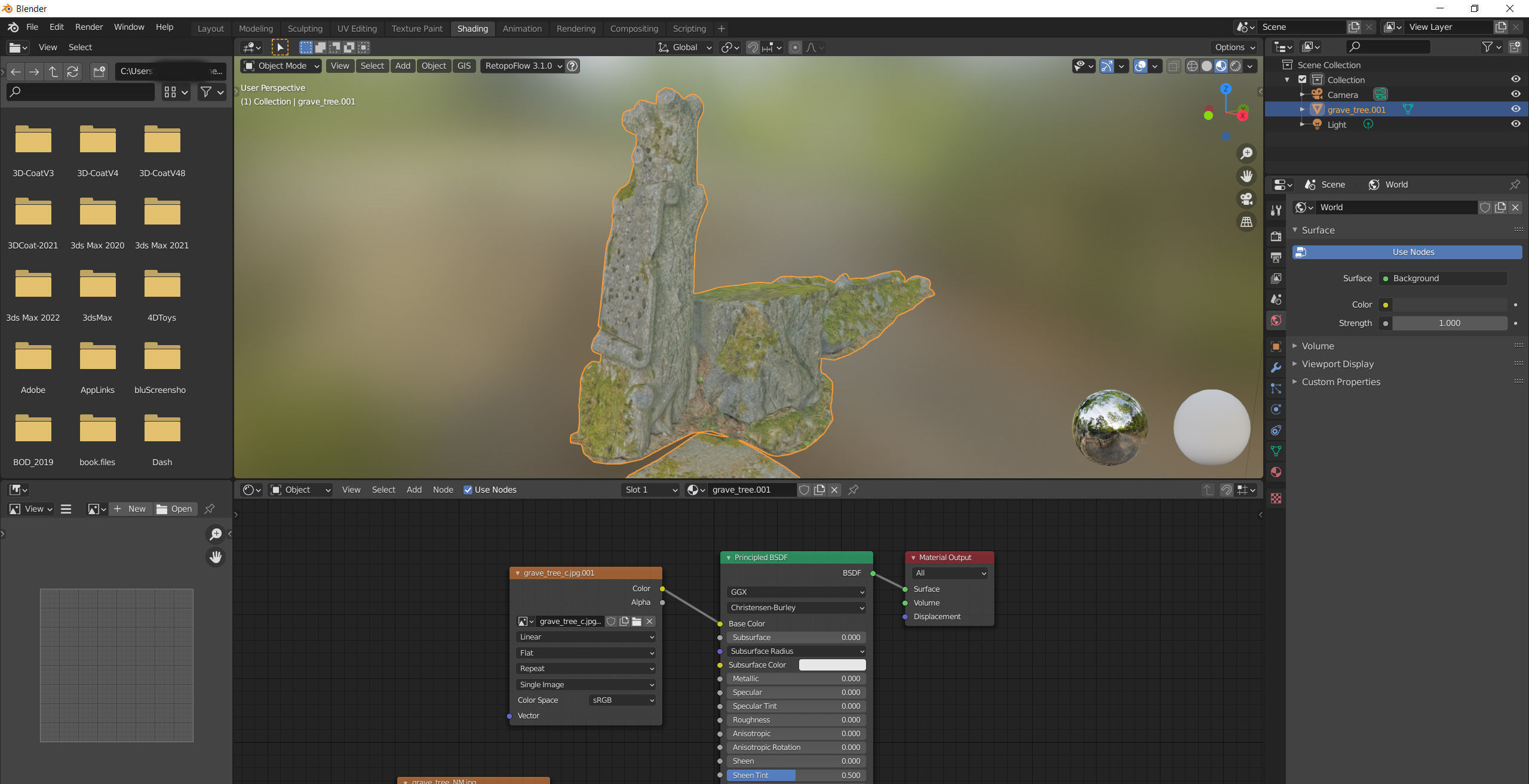 3D model grave with tree motives VR / AR / low-poly | CGTrader