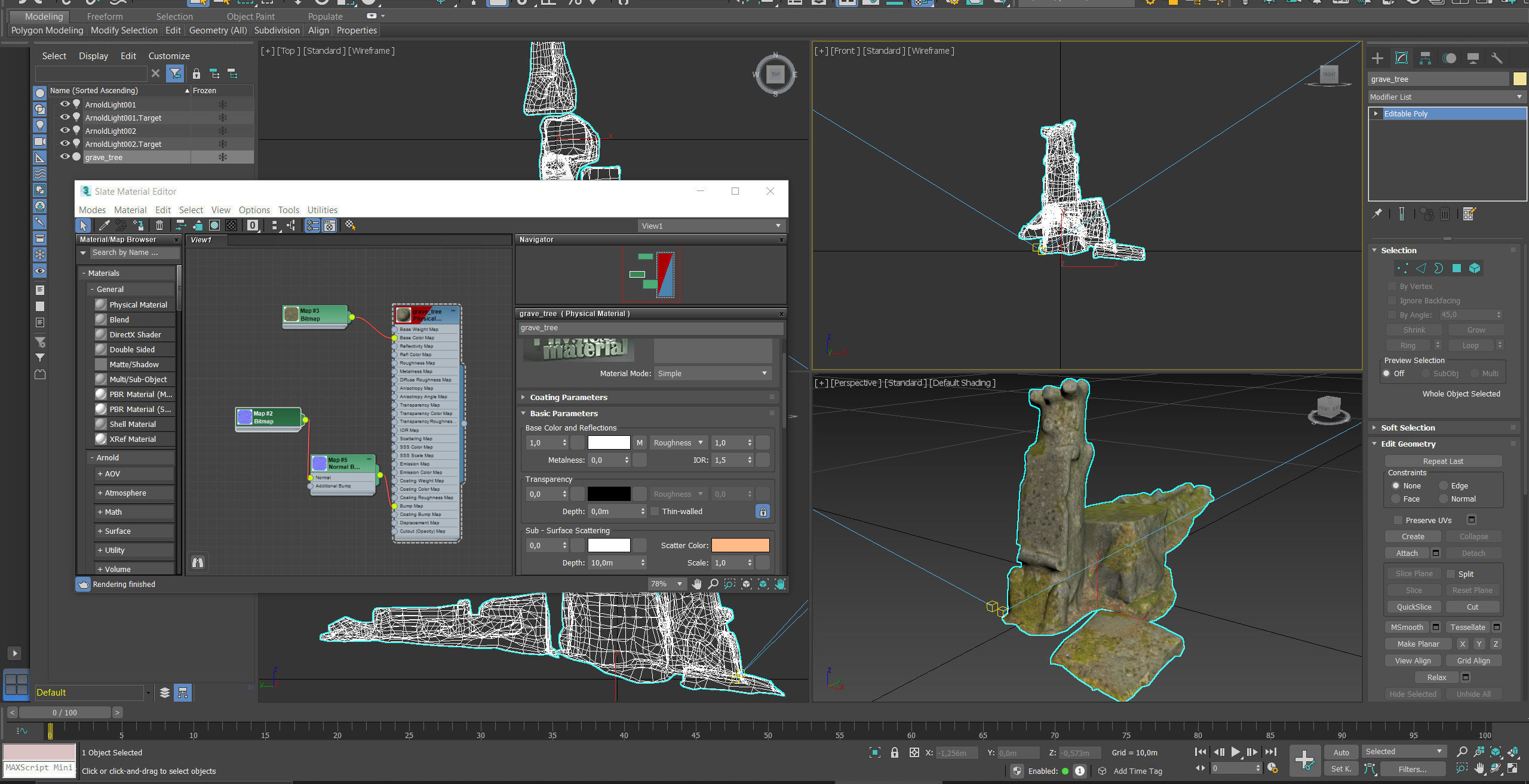 3D model grave with tree motives VR / AR / low-poly | CGTrader