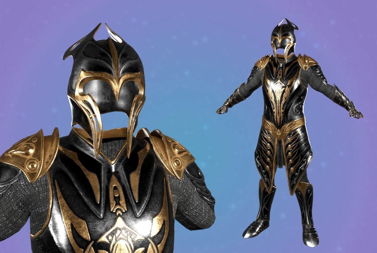 3D model Mirkwood Elf Armour Dark Medieval Style VR / AR / low-poly ...