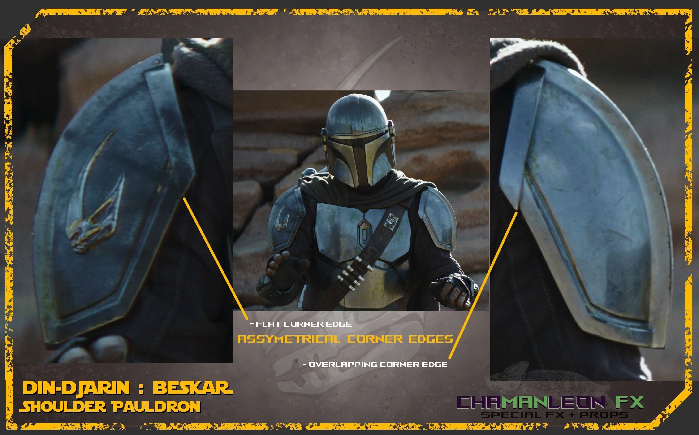 Din Djarin Beskar Shoulder Pauldrons and Mudhorn Signet Cosplay 3D ...