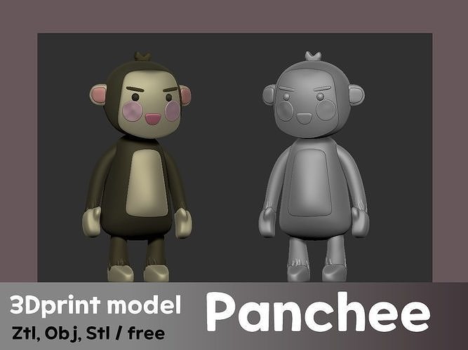 Cute baby Panchee free 3D model 3D printable | CGTrader