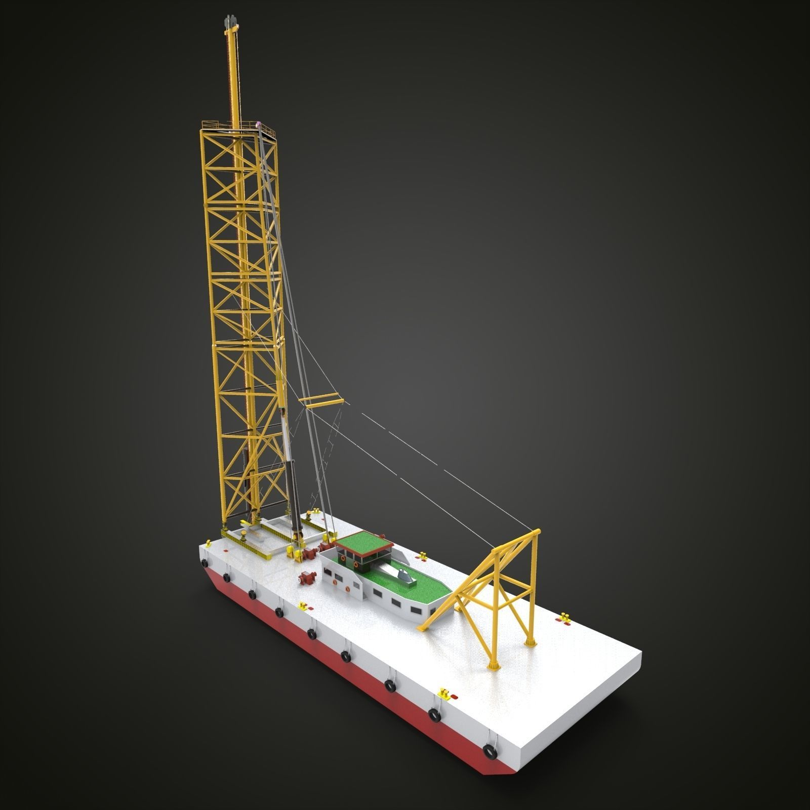 Offshore barge 3D model | CGTrader