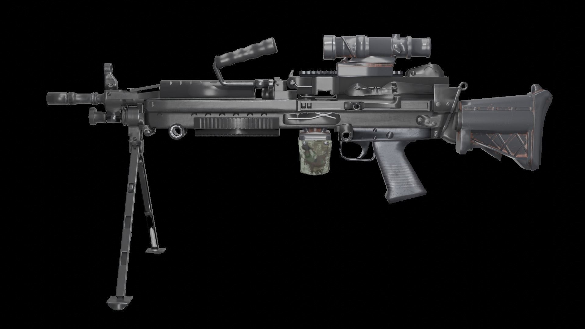 M249 free 3D model | CGTrader