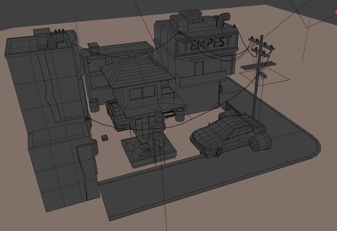 3D model LOW POLY CYBERPUNK MINI CITY SCENE PACK VR / AR / low-poly ...