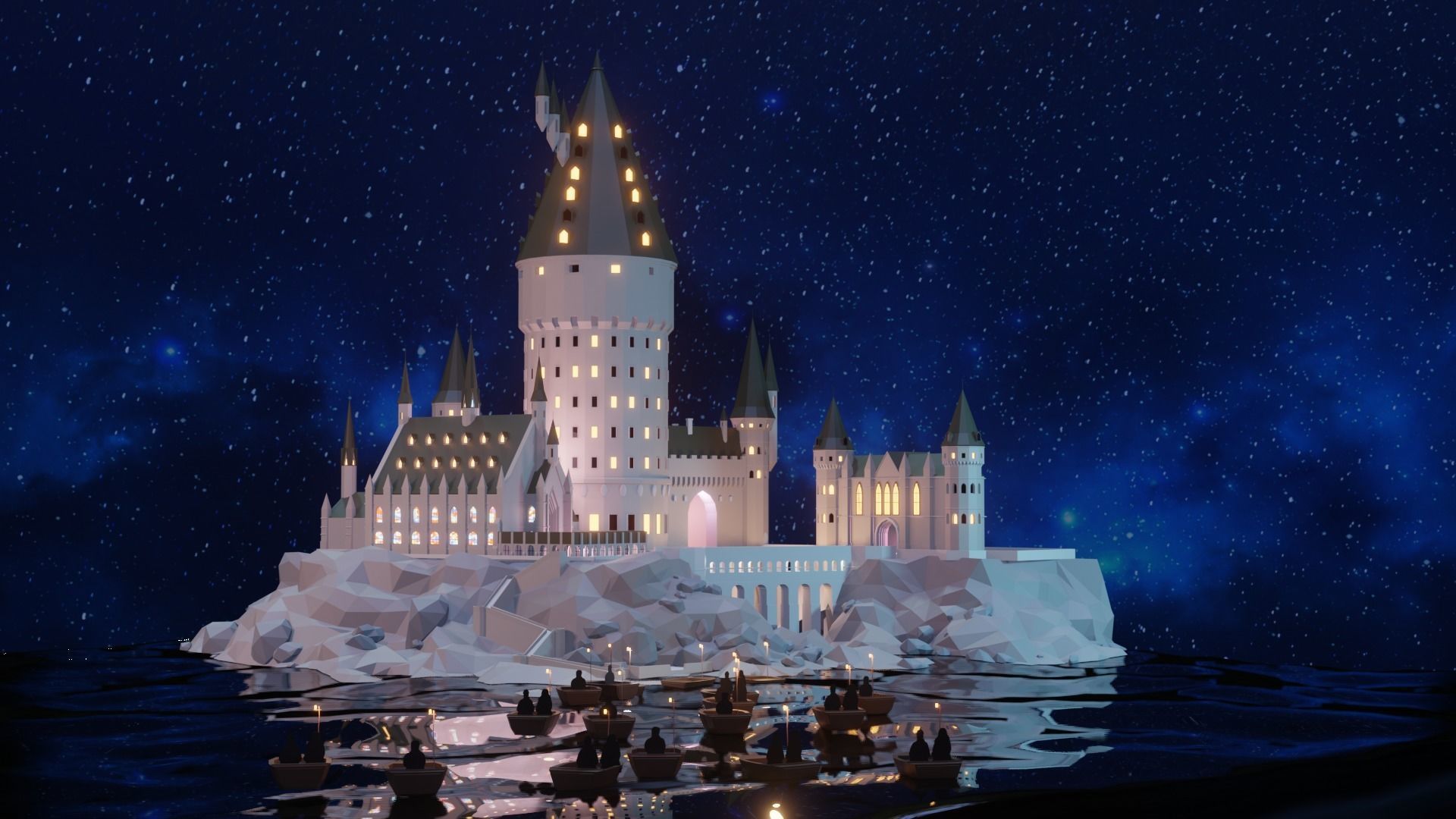 3D model Hogwarts Castle from Harry Potter VR / AR / low-poly | CGTrader