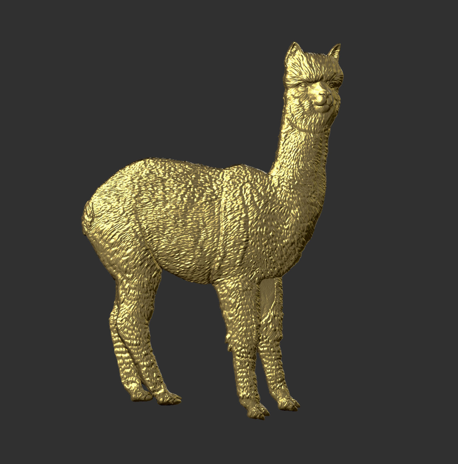 Alpaca golden 3D model 3D printable | CGTrader