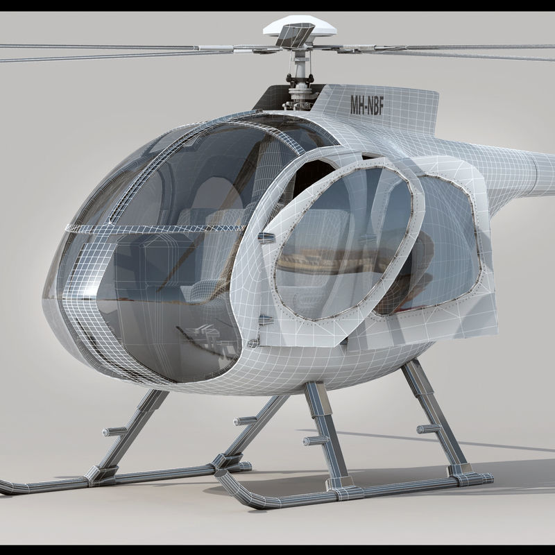 Hughes MD 530 Black 3D model | CGTrader