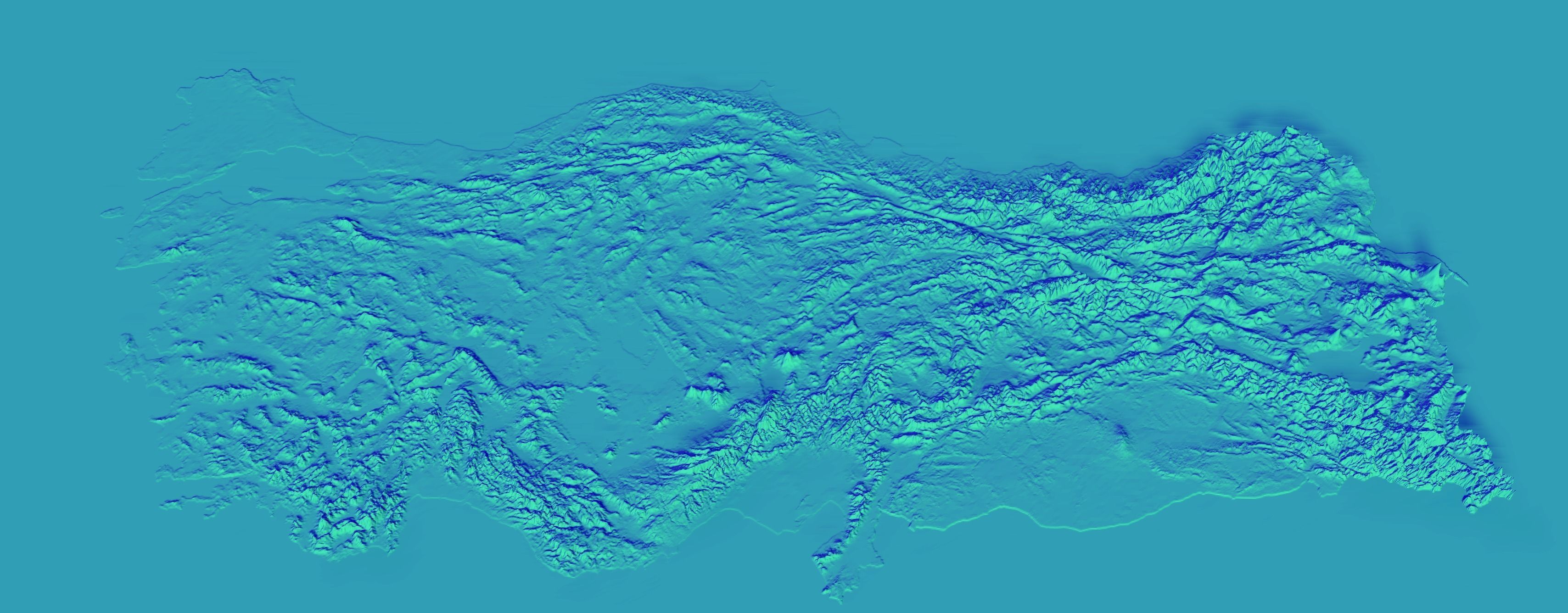 Turkey LandTerrian Topography Digital Elevation for 3D Printing 3D ...