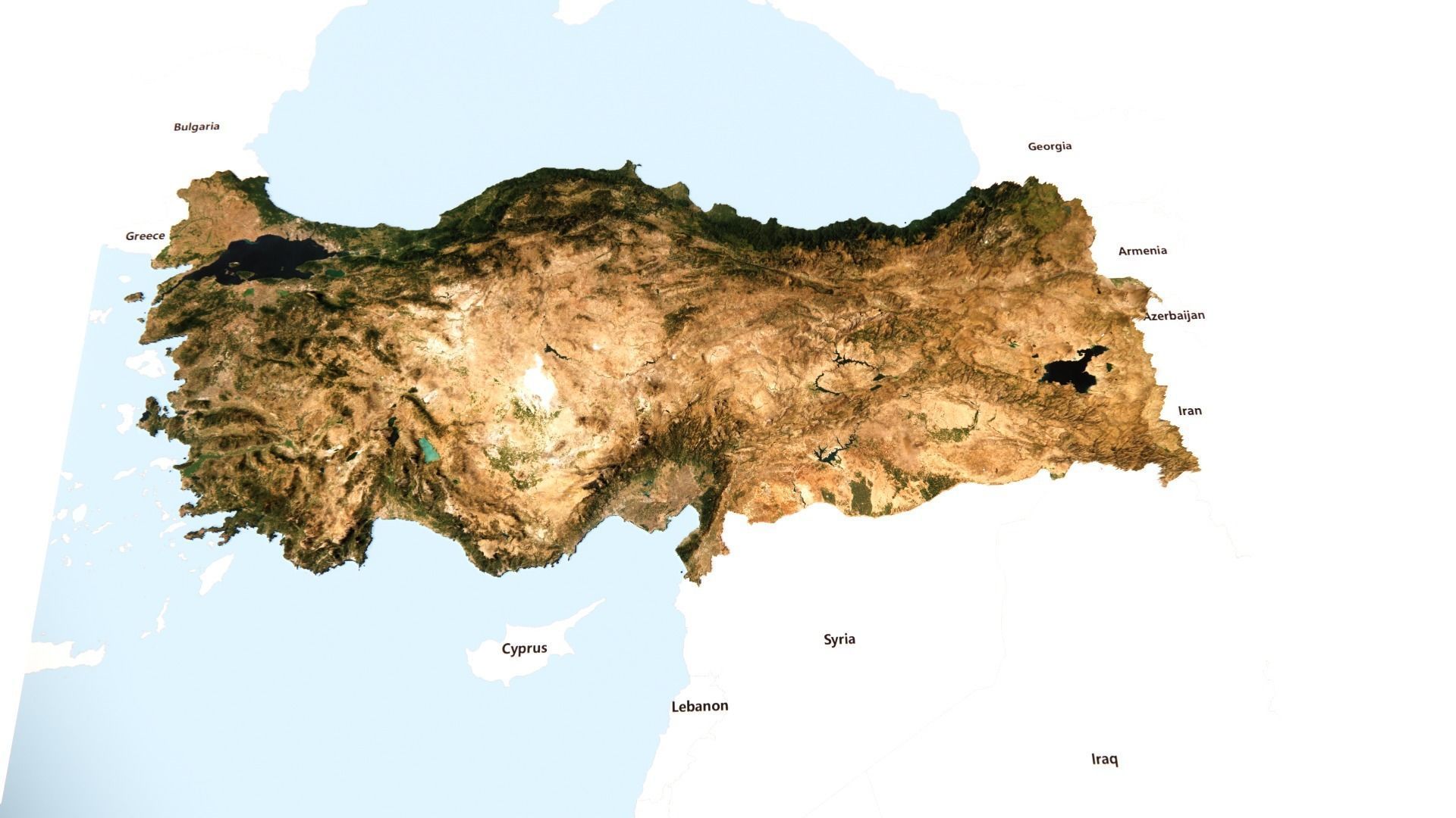 Turkey LandTerrian Topography Digital Elevation for 3D Printing 3D ...