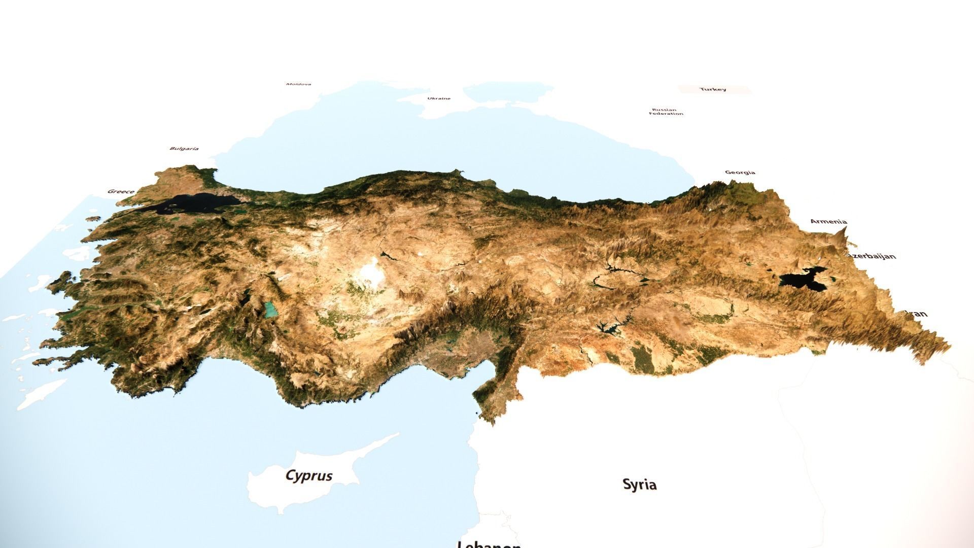 Turkey LandTerrian Topography Digital Elevation for 3D Printing 3D ...