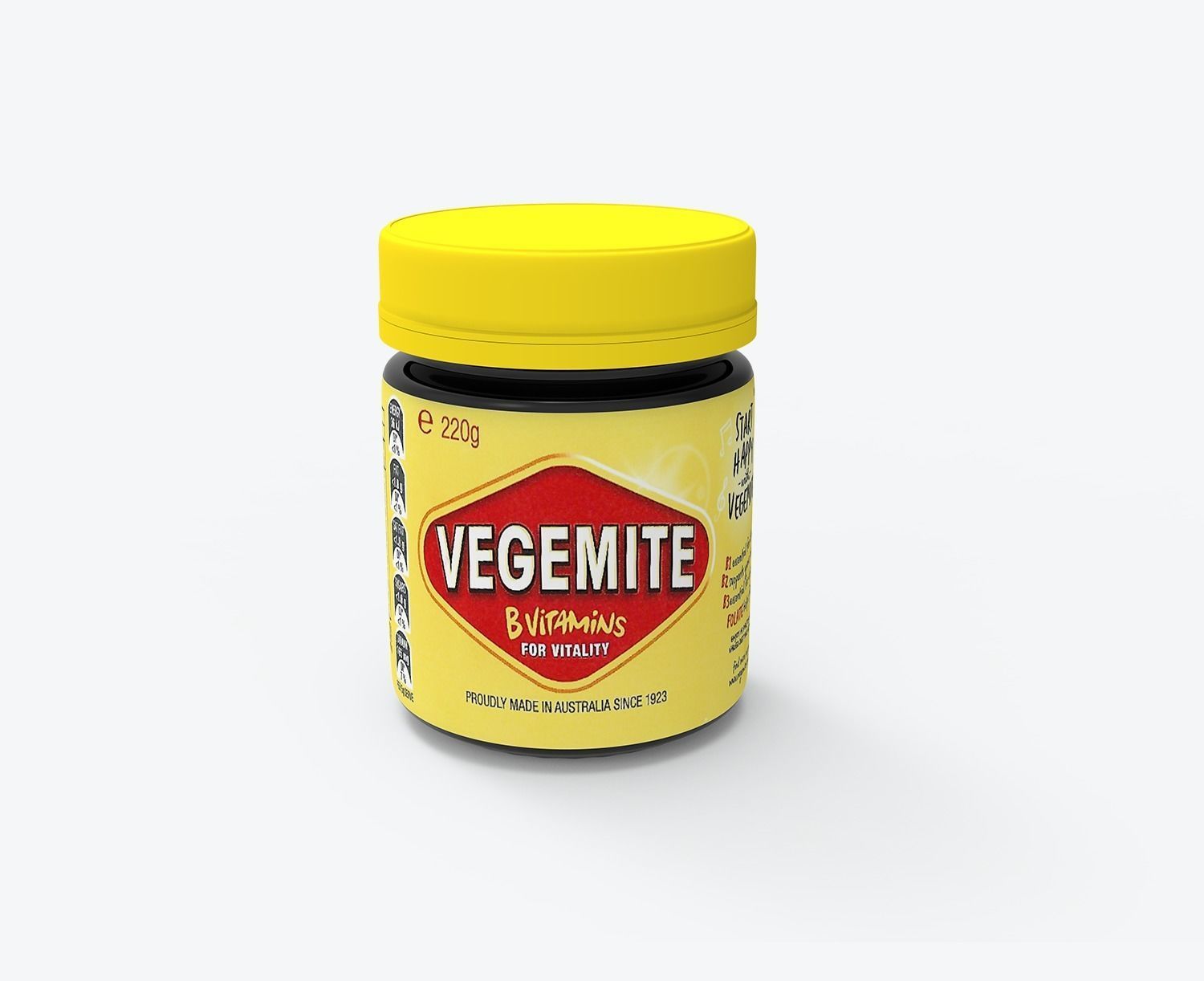 Vegemite Pot 220g - Made in Australia 3D model | CGTrader