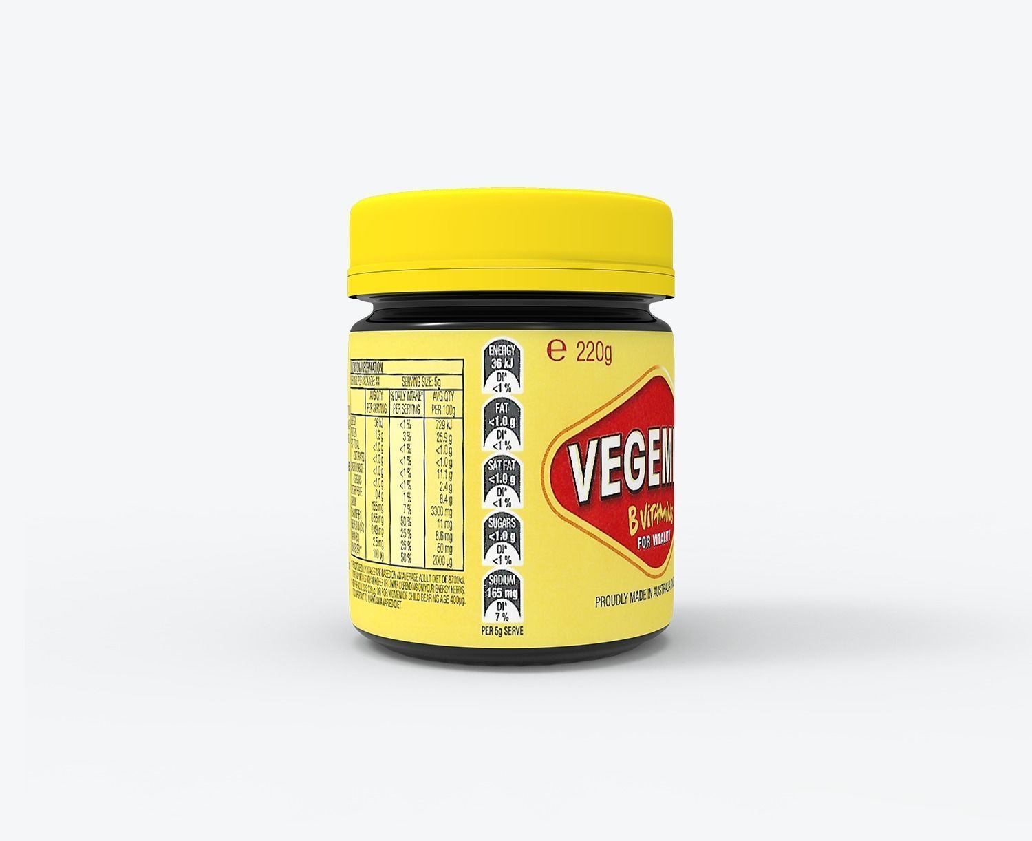 Vegemite Pot 220g - Made in Australia 3D model | CGTrader