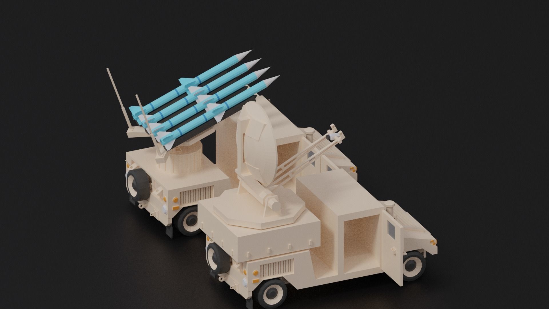 3D model Cartoon HUMVEE Military Hummer Collection VR / AR / low-poly ...