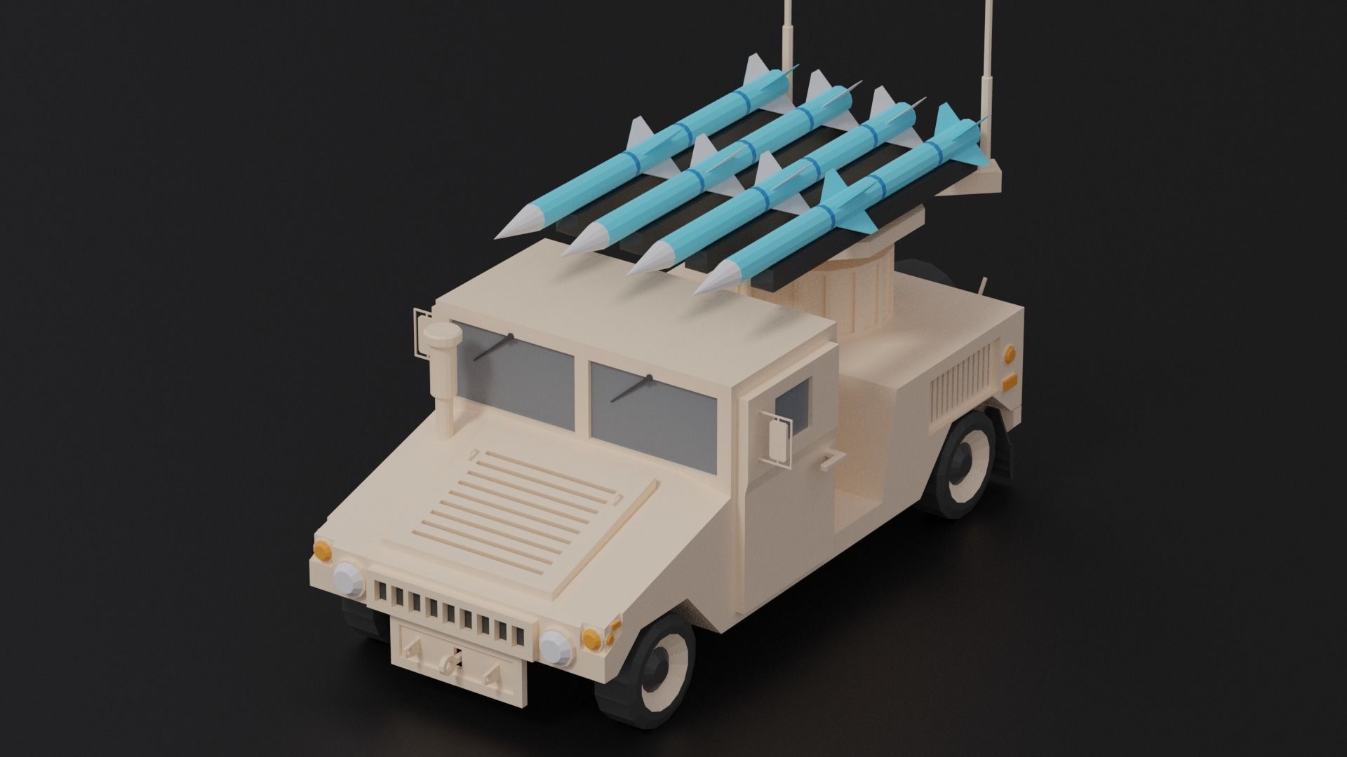 3D model Cartoon HUMVEE Military Hummer Collection VR / AR / low-poly ...