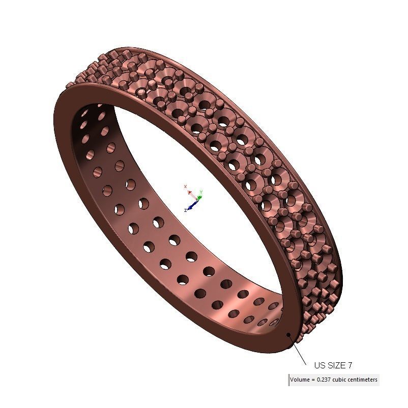 Double row diamond eternity band US sizes 6 7 8 3D model 3D printable ...