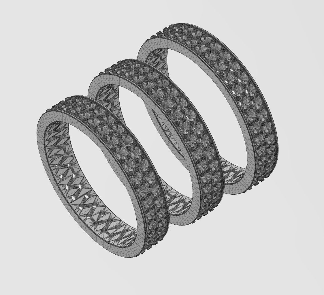 Double row diamond eternity band US sizes 6 7 8 3D model 3D printable ...