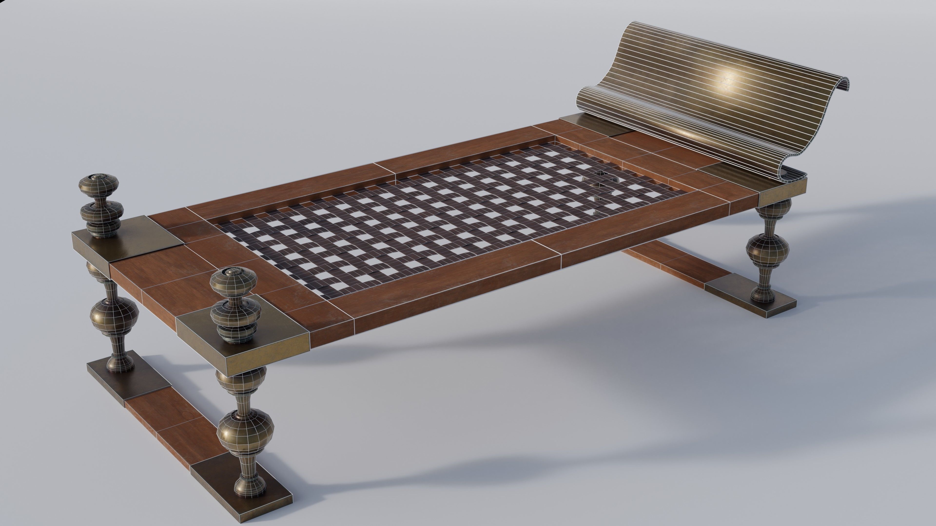 3D model Roman bed - Triclinium - Lectus cubicularis VR / AR / low-poly ...