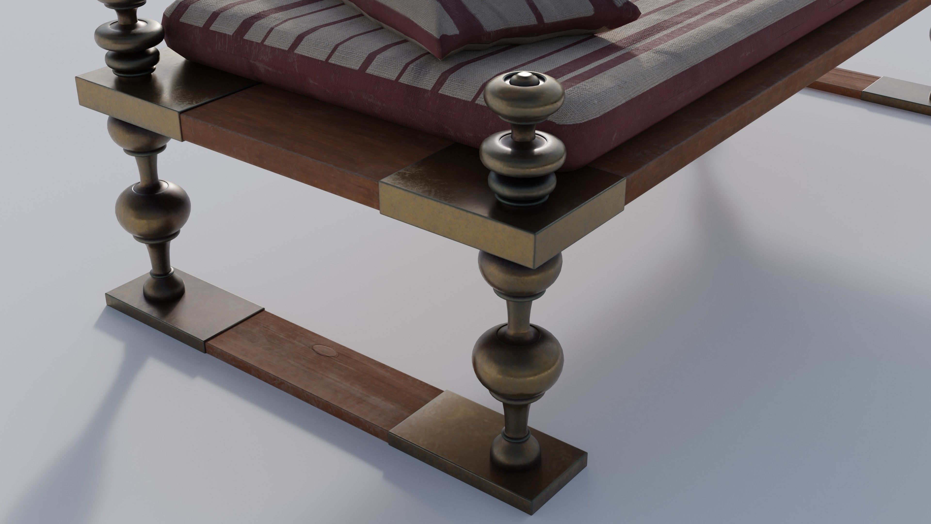 3D model Roman bed - Triclinium - Lectus cubicularis VR / AR / low-poly ...