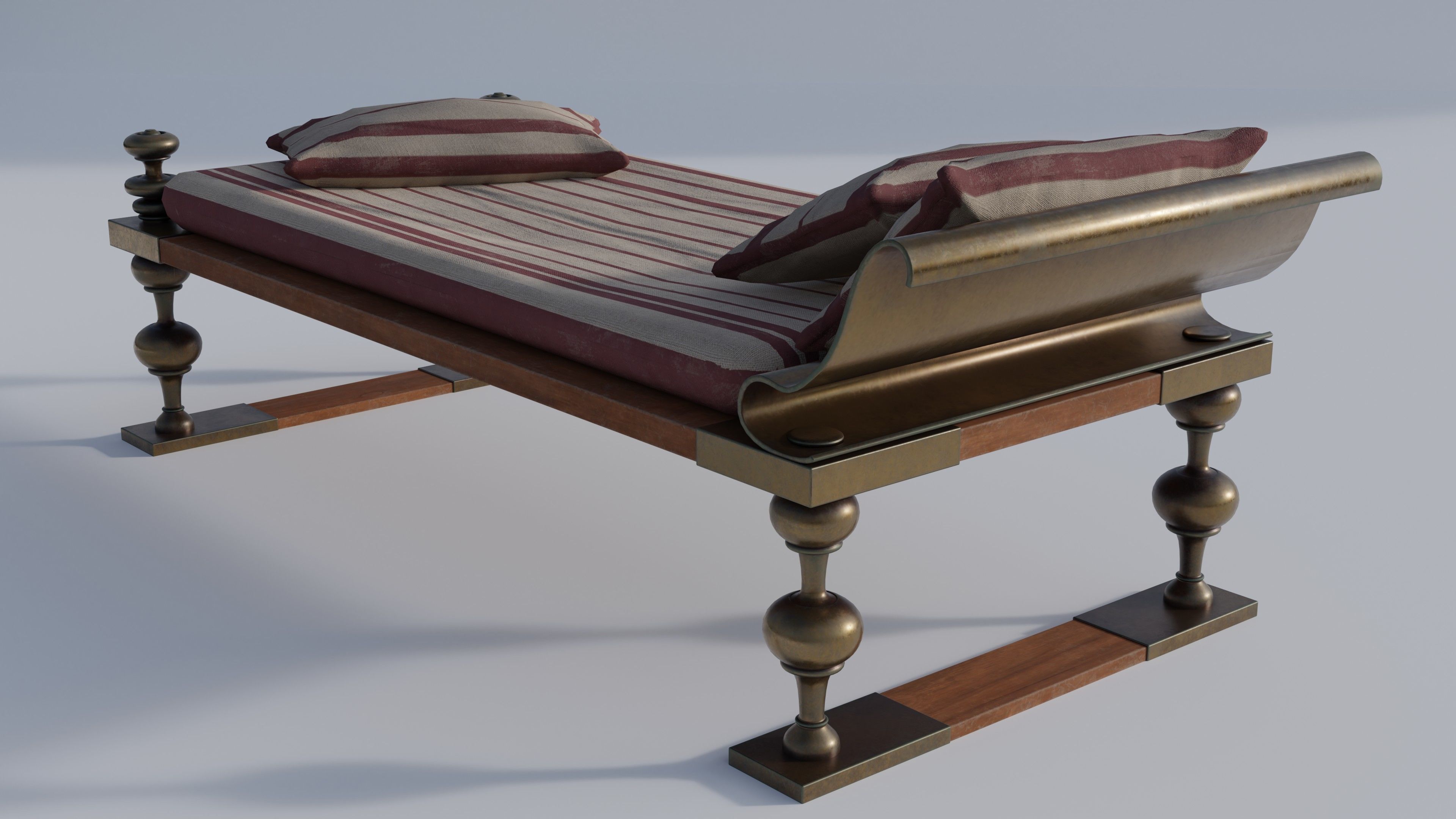 3D model Roman bed - Triclinium - Lectus cubicularis VR / AR / low-poly ...