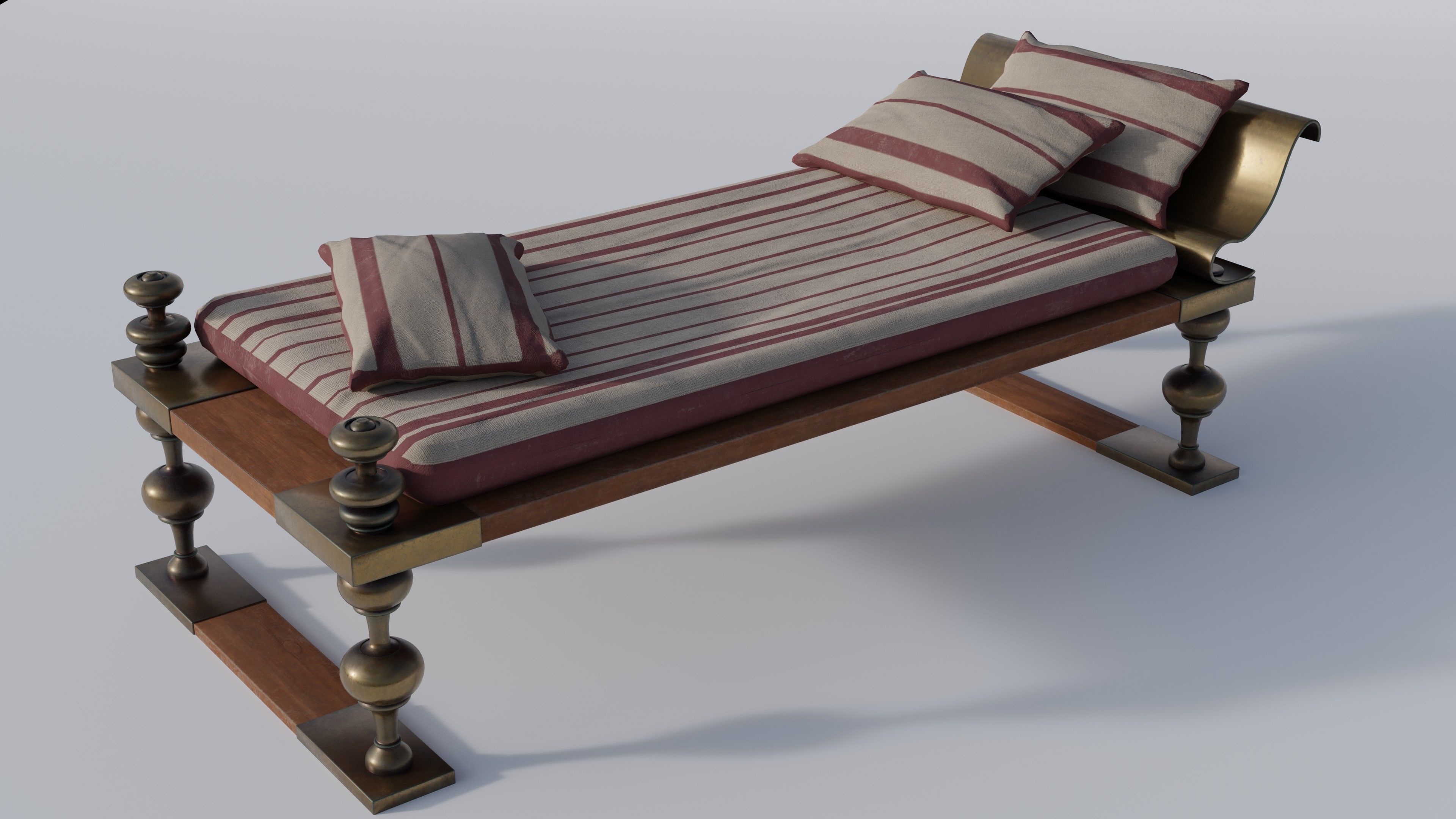 3D model Roman bed - Triclinium - Lectus cubicularis VR / AR / low-poly ...