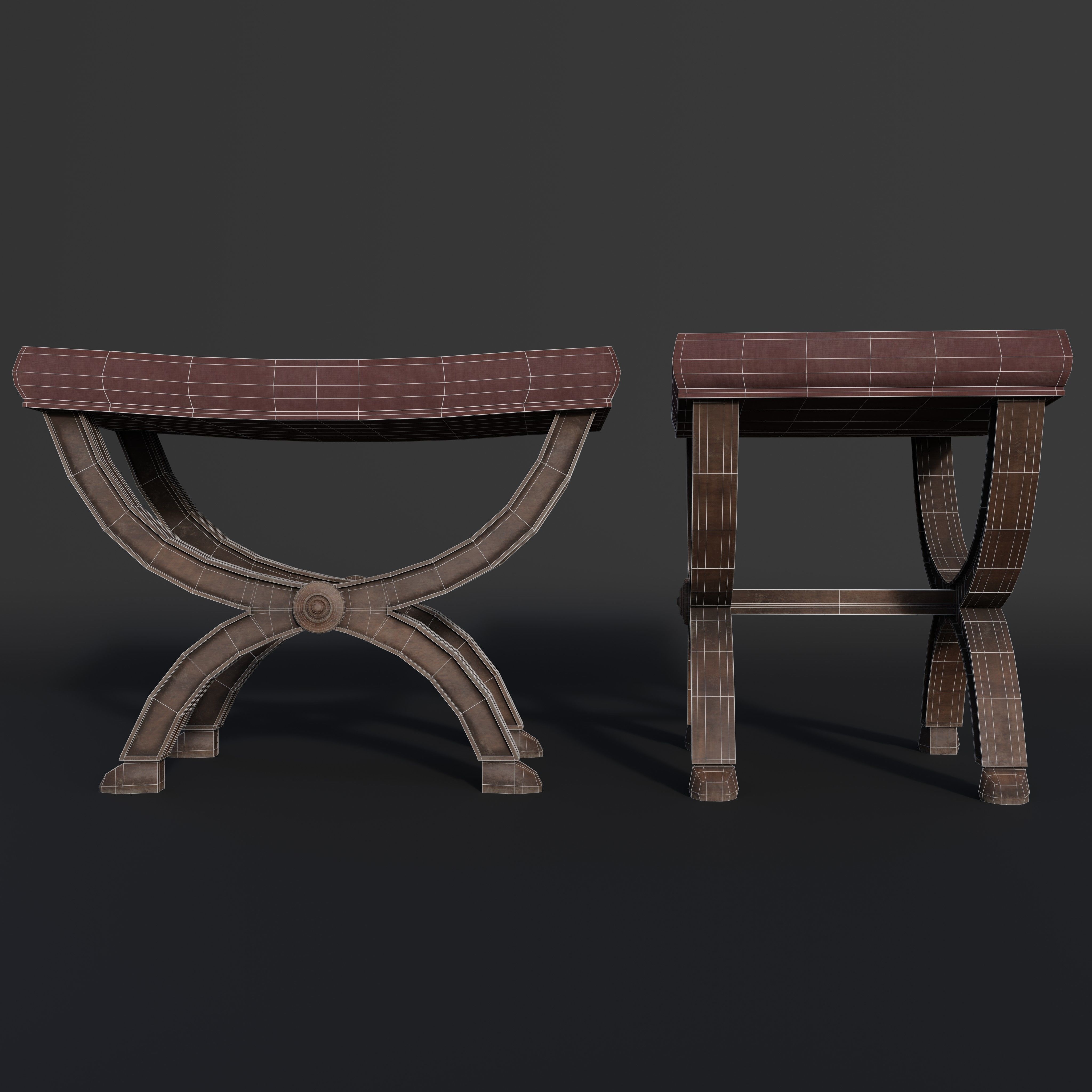 3D model Roman chair - Sella Curulis VR / AR / low-poly | CGTrader