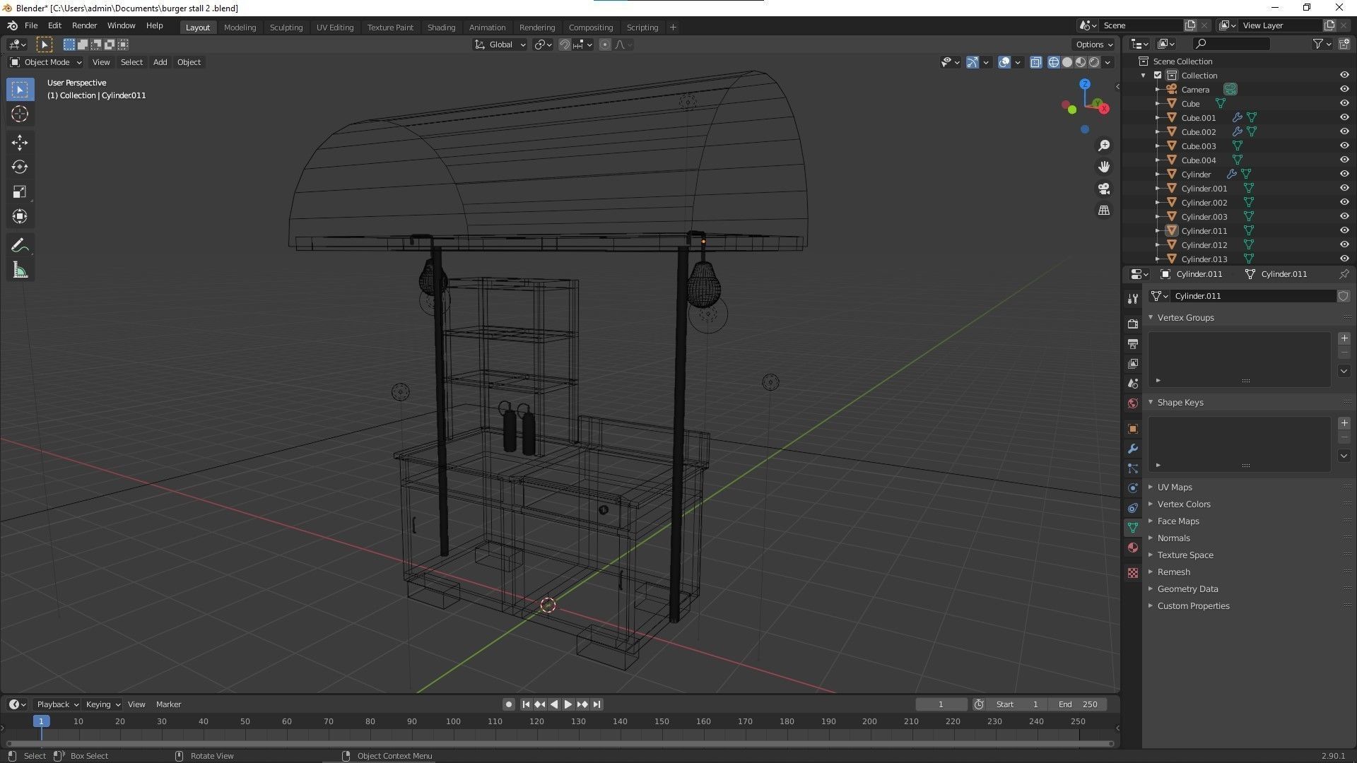 Burger stall free VR / AR / low-poly 3D model | CGTrader