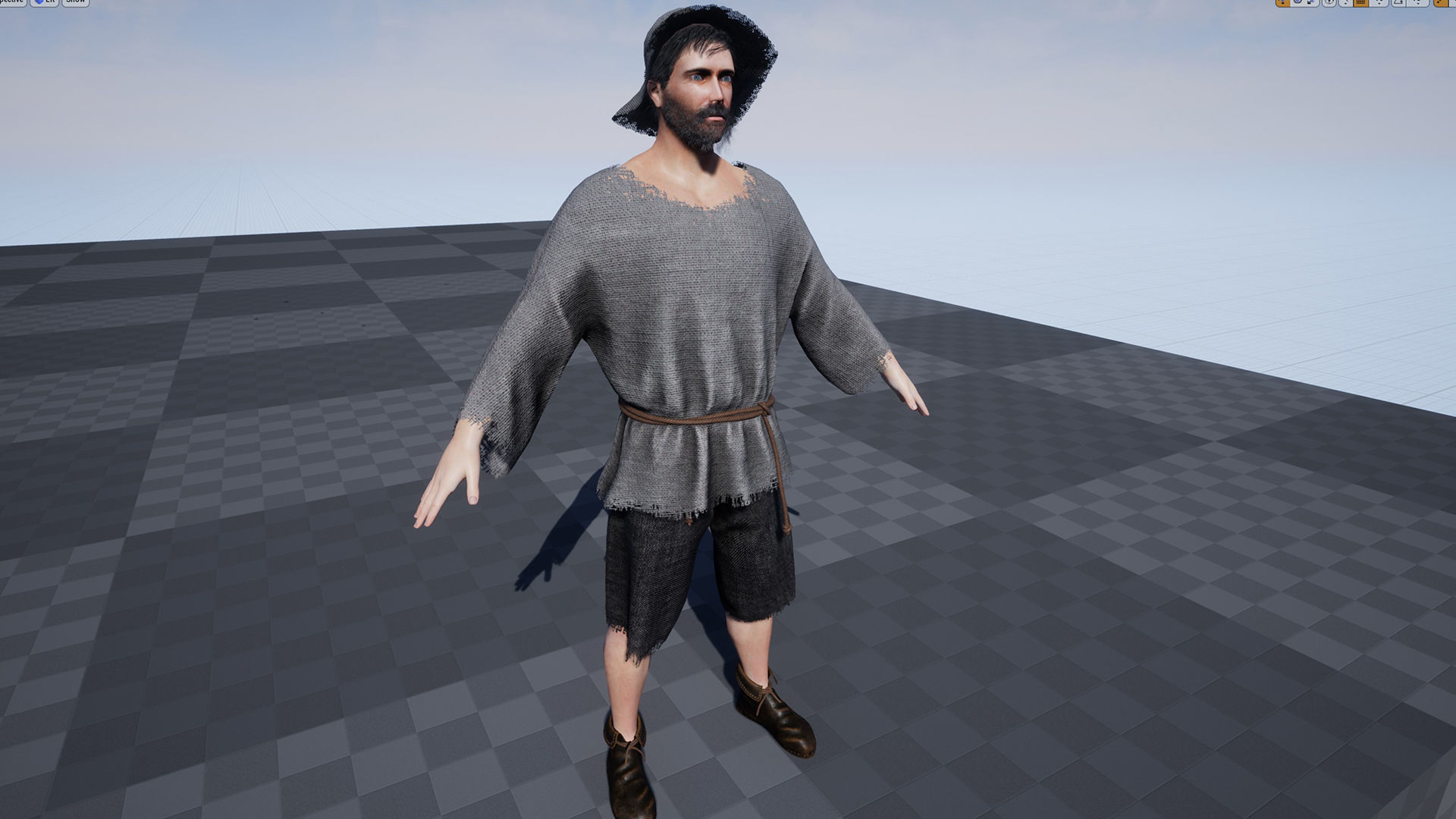 3D model Peasant man VR / AR / low-poly rigged | CGTrader