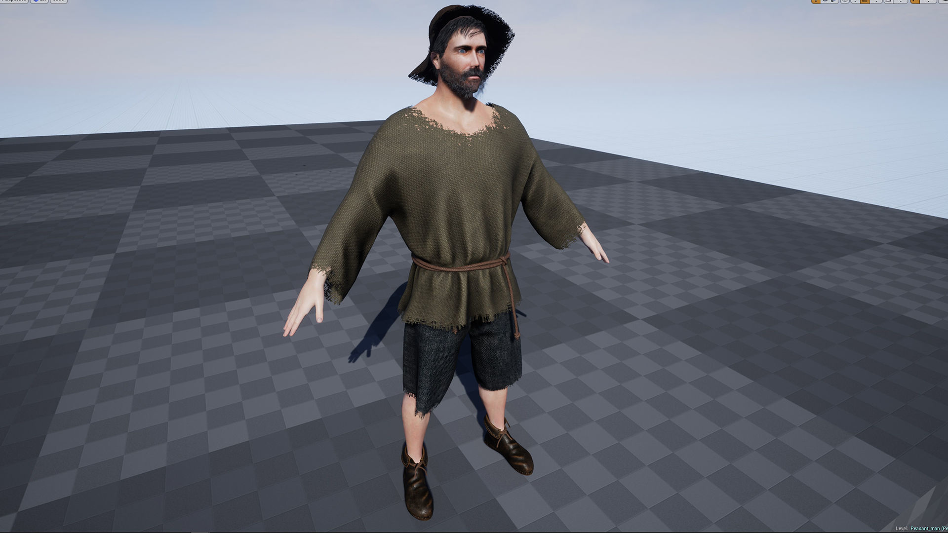 3D model Peasant man VR / AR / low-poly rigged | CGTrader