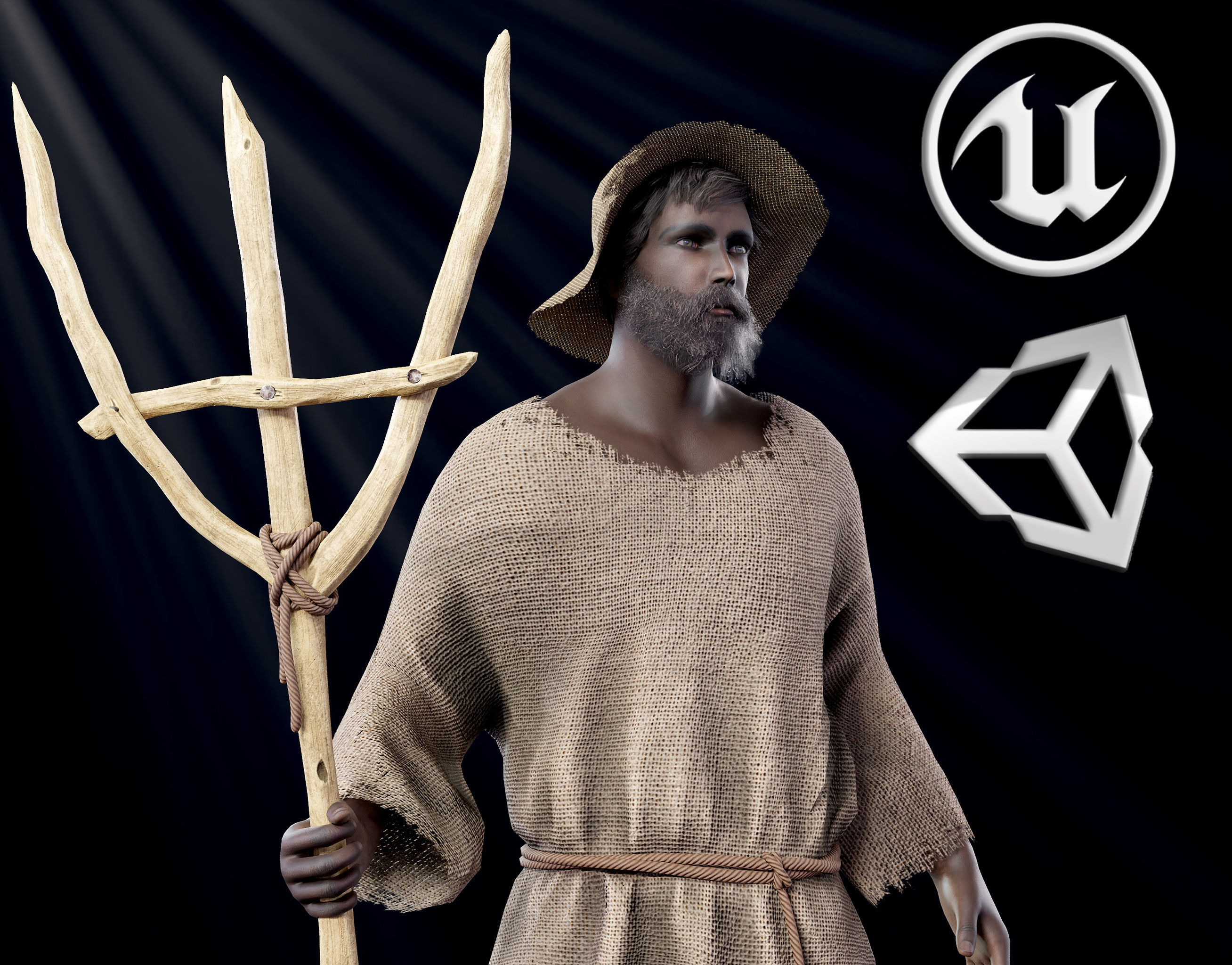 3D model Peasant man VR / AR / low-poly rigged | CGTrader