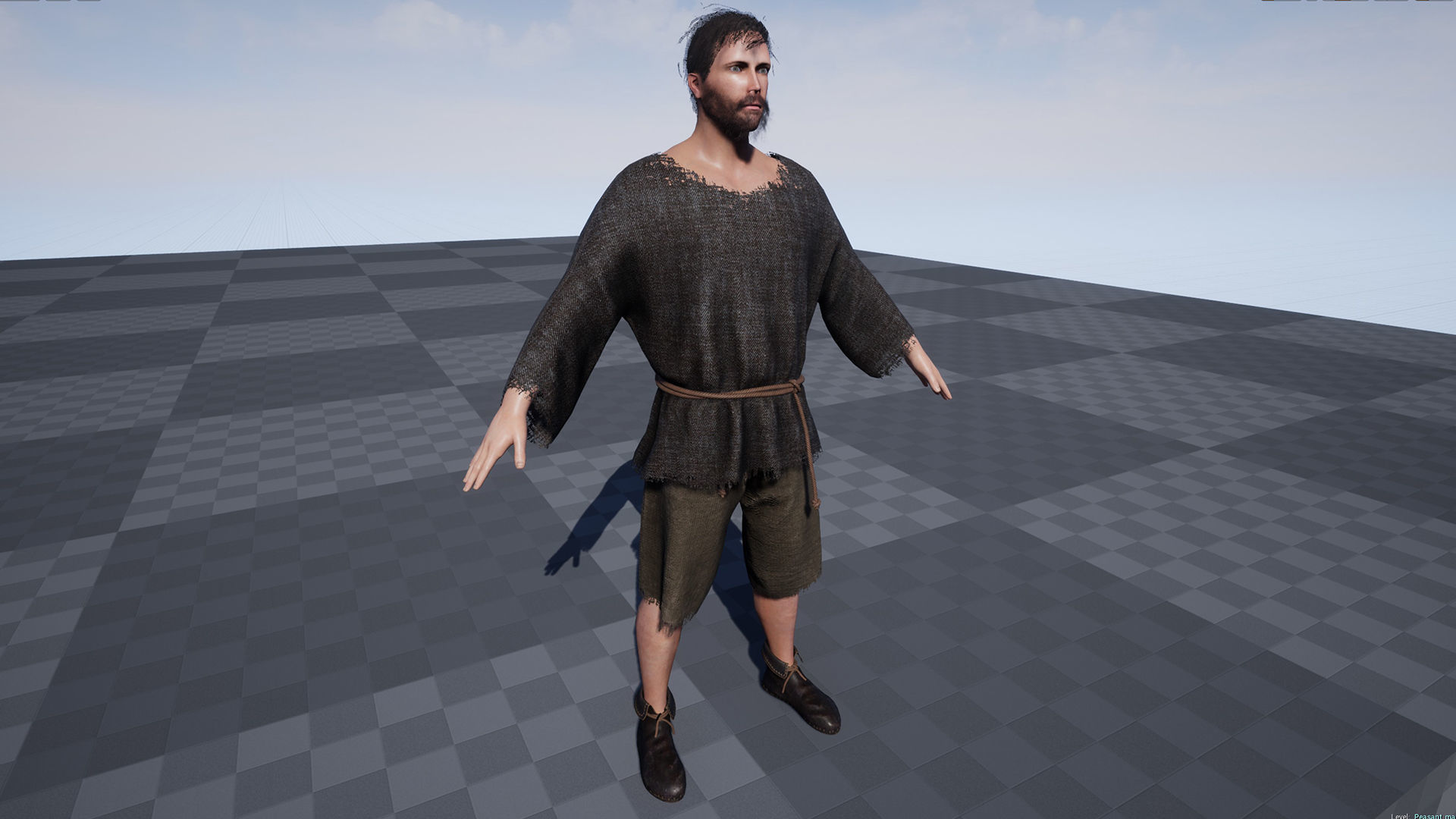 3D model Peasant man VR / AR / low-poly rigged | CGTrader