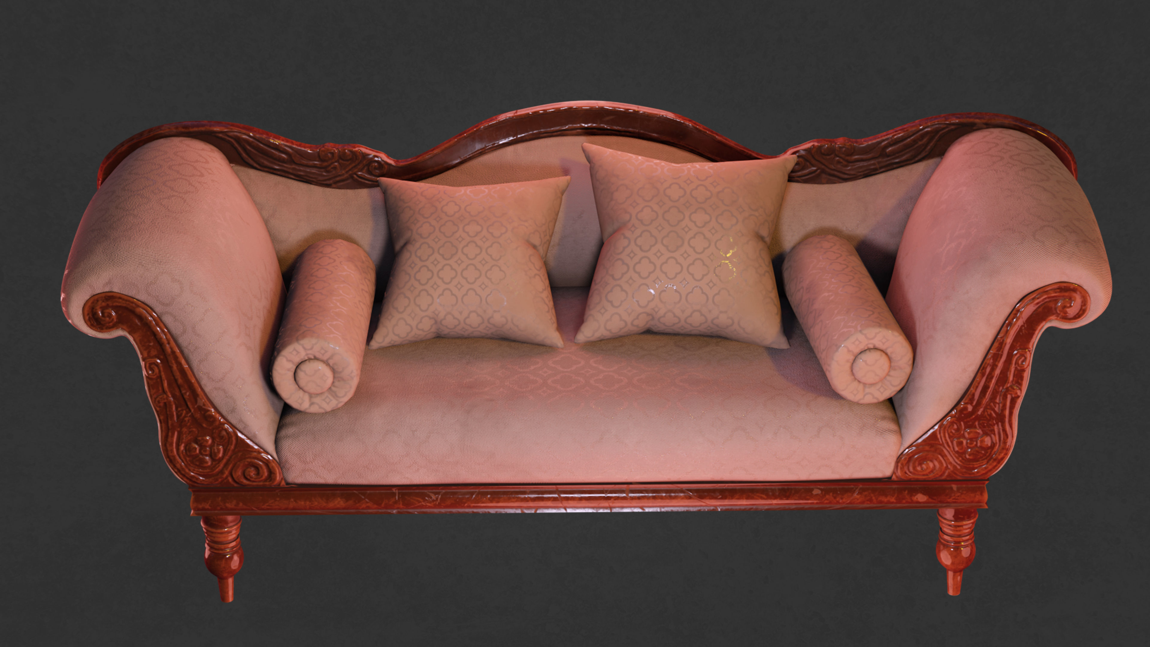 3D model Victorian Sofa Vintage Camelback VR / AR / low-poly | CGTrader