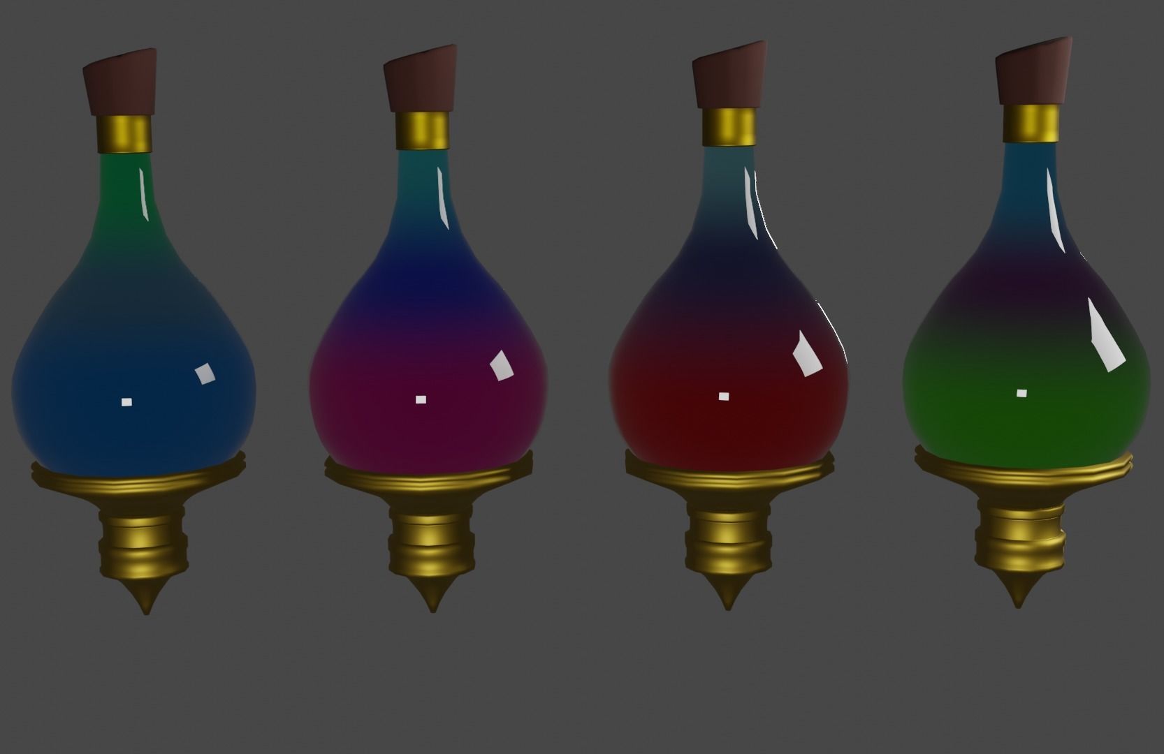 3D model Magic Potions pack VR / AR / low-poly | CGTrader