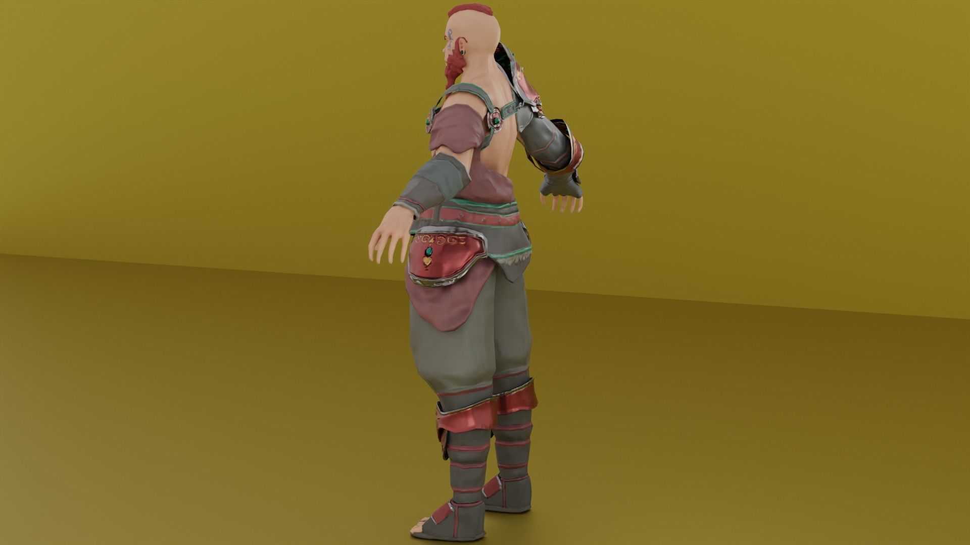 3D model Warrior Character Model- Ulan Low-poly 3D model VR / AR / low ...